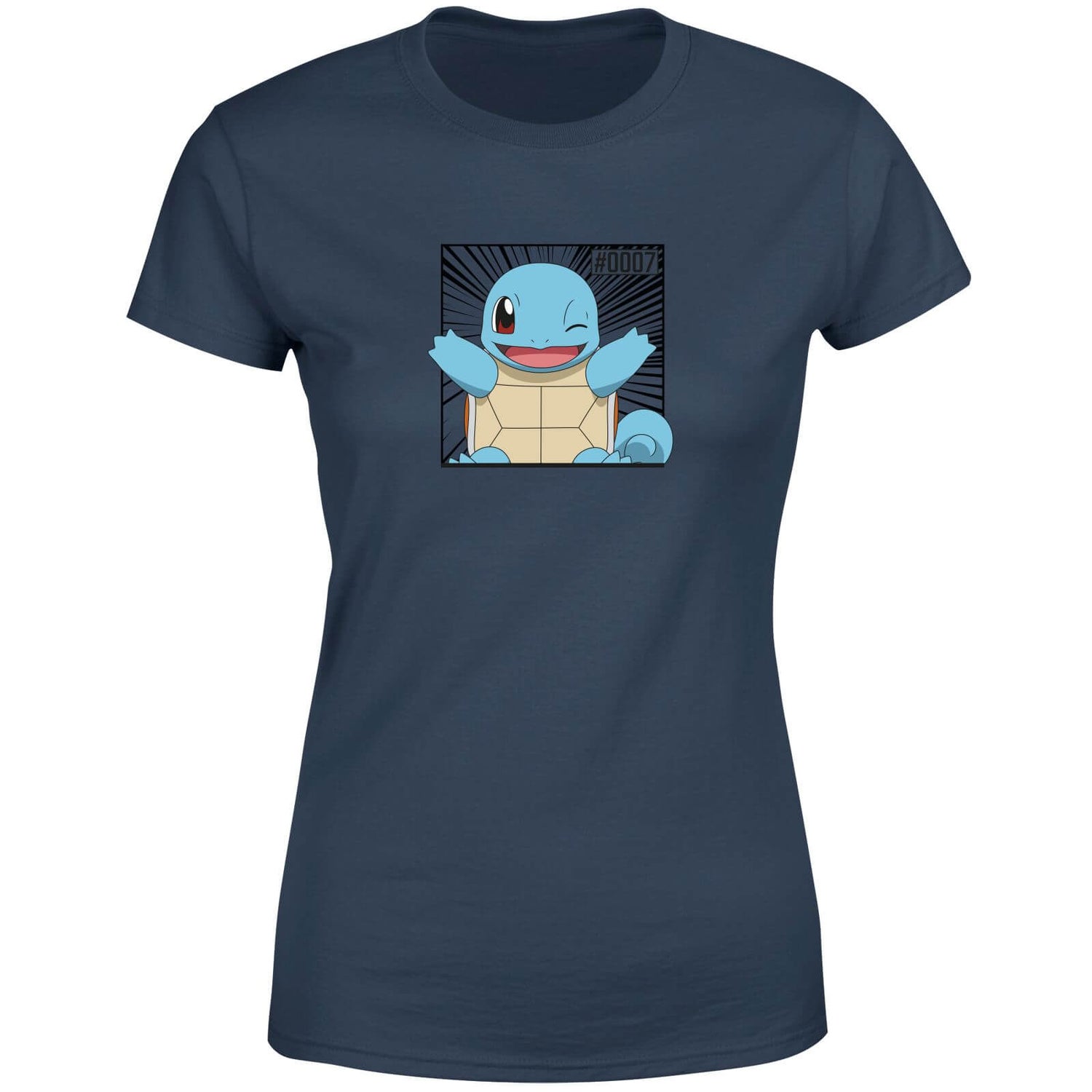 Pokémon Pokédex Squirtle #0007 Women's T-Shirt - Navy Clothing - Zavvi UK