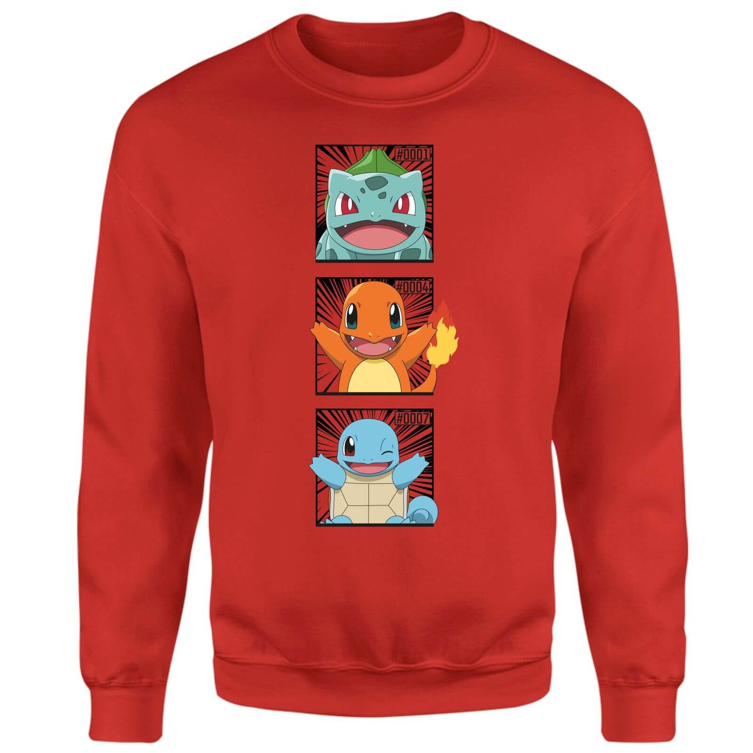 Pokemon Generation 1 Starters Sweatshirt - Red Clothing - Zavvi UK