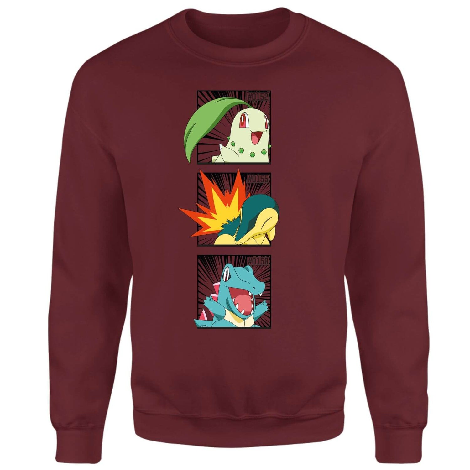 Pokemon Generation 2 Starters Sweatshirt - Burgundy Clothing - Zavvi UK