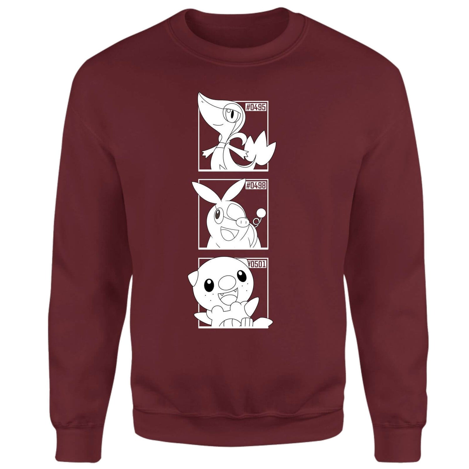 Pokemon Generation 5 Monochrome Starters Sweatshirt - Burgundy Clothing ...
