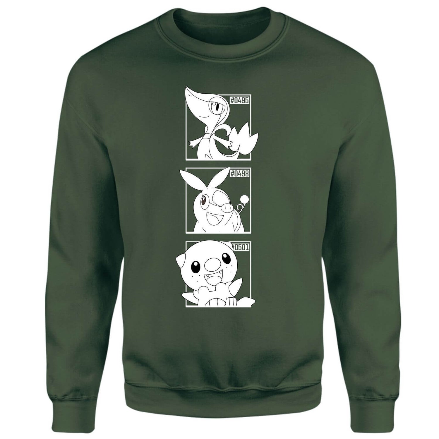 Pokemon Generation 5 Monochrome Starters Sweatshirt Green Clothing