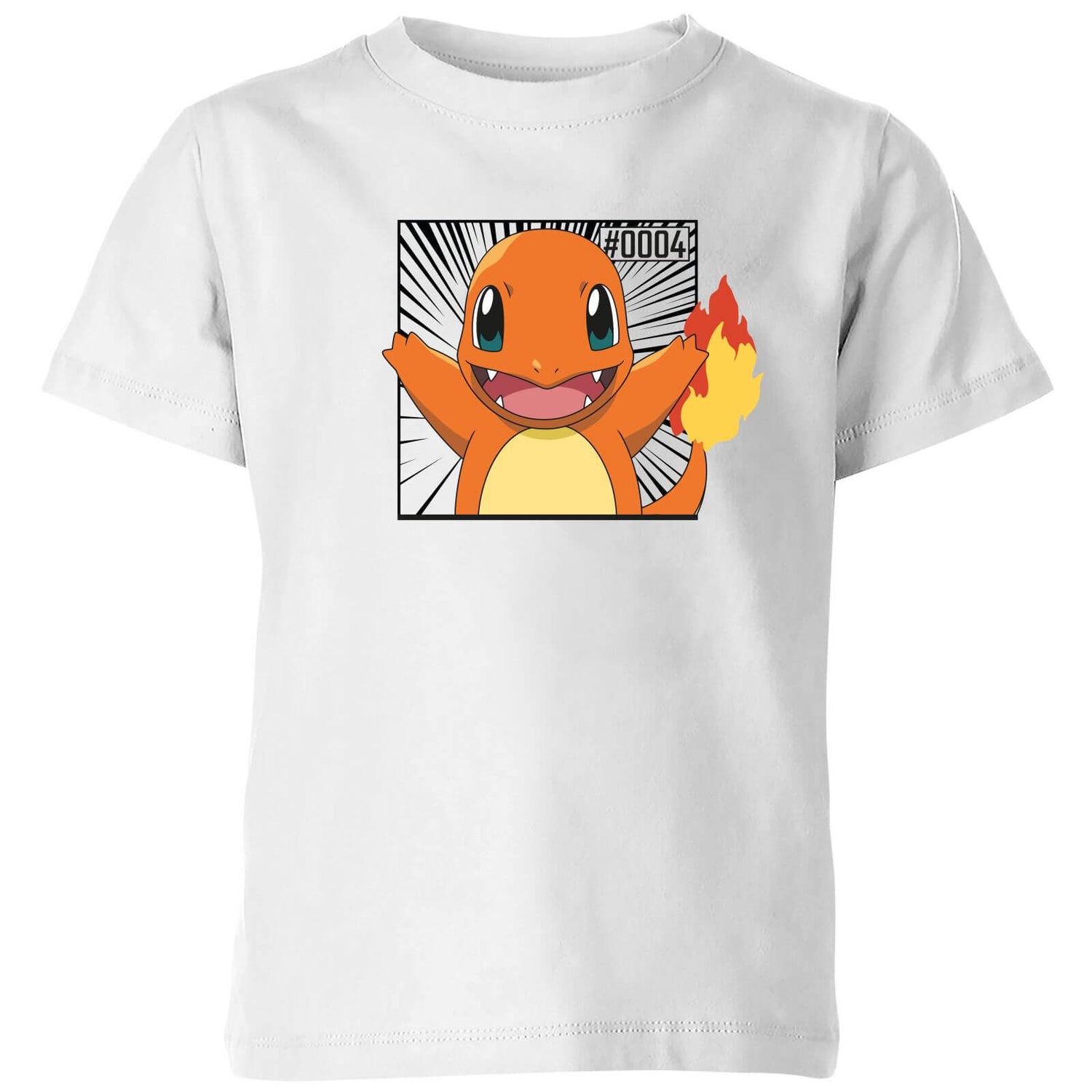 Pokémon Pokédex Charmander #0004 Kids' T-Shirt - White Clothing - Zavvi US