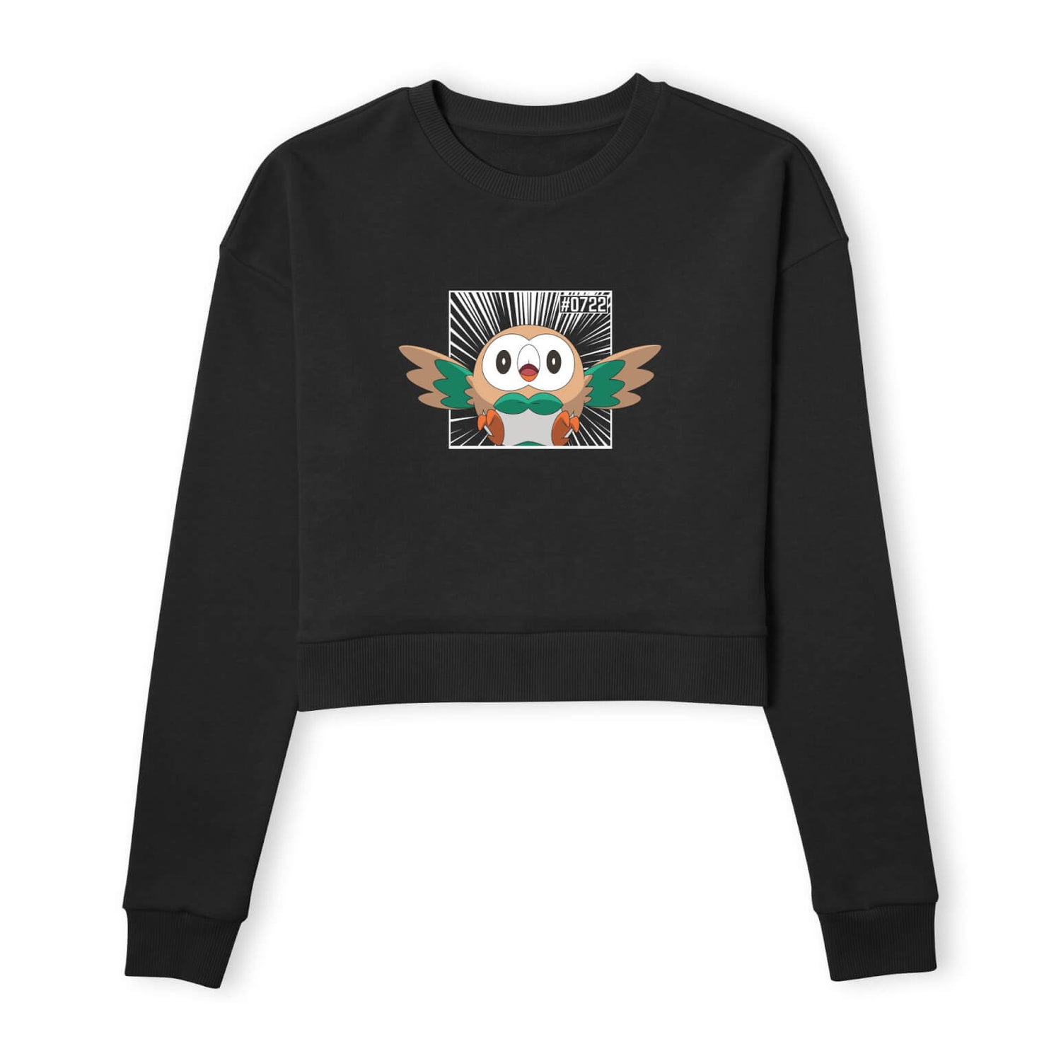 Pokemon Rowlet Women's Cropped Sweatshirt - Black Clothing - Zavvi UK