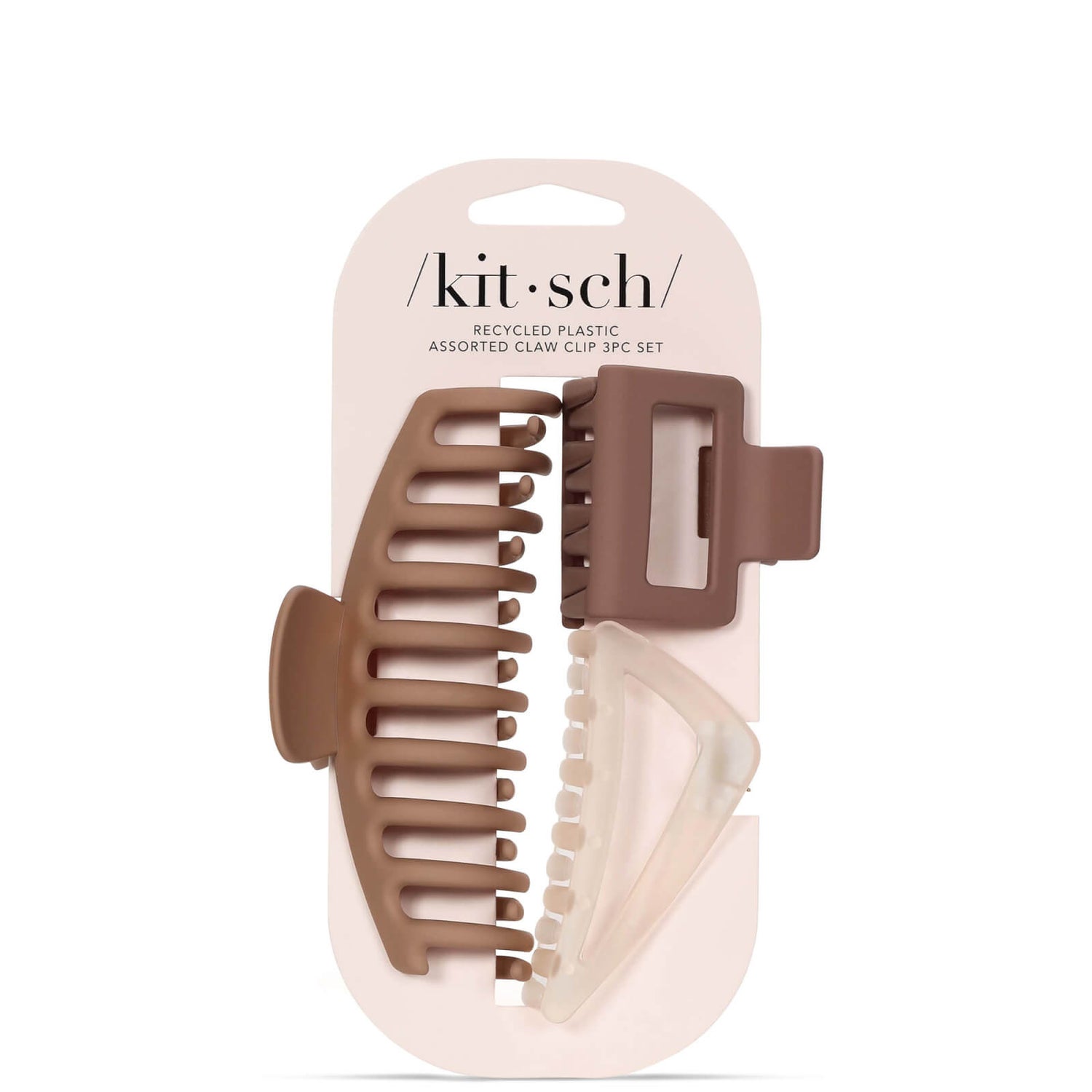 Kitsch Recycled Plastic Assorted Claw Clips - Neutral (Pack of 3 ...