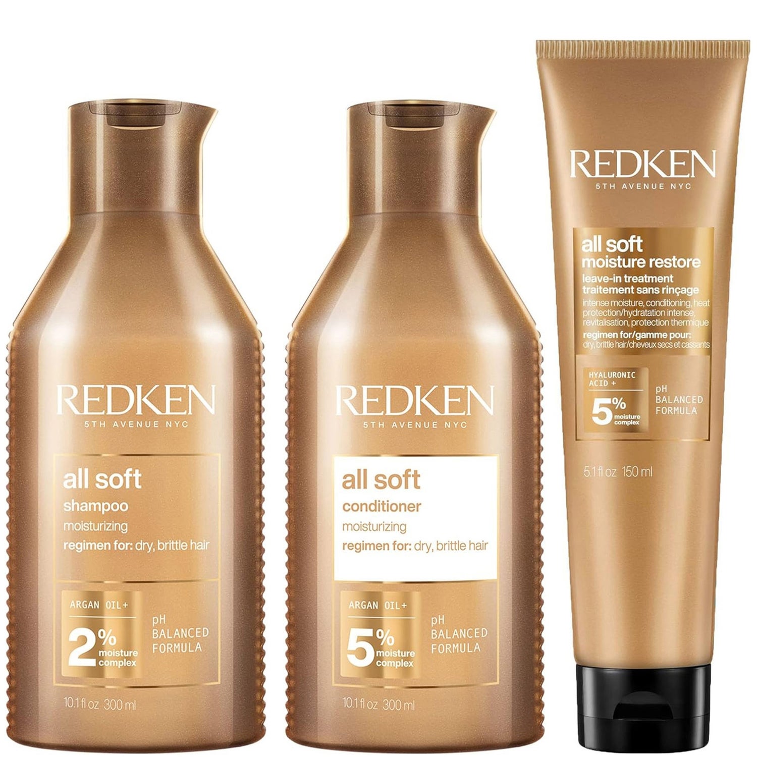 Redken All Soft Shampoo, Conditioner and Leave-in Routine for Dry Hair ...