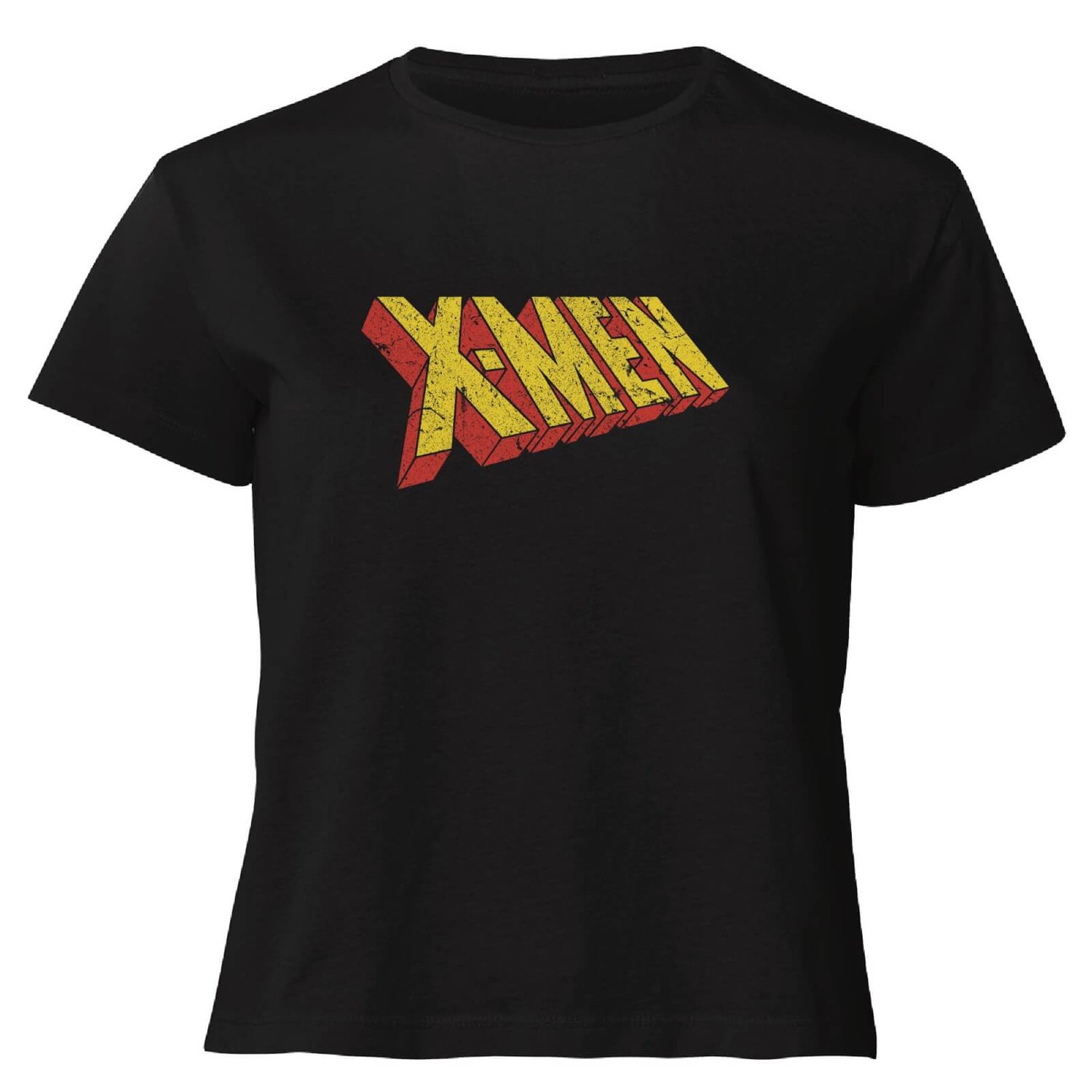 X-Men Retro Logo Women's Cropped T-Shirt - Black Clothing - Zavvi UK