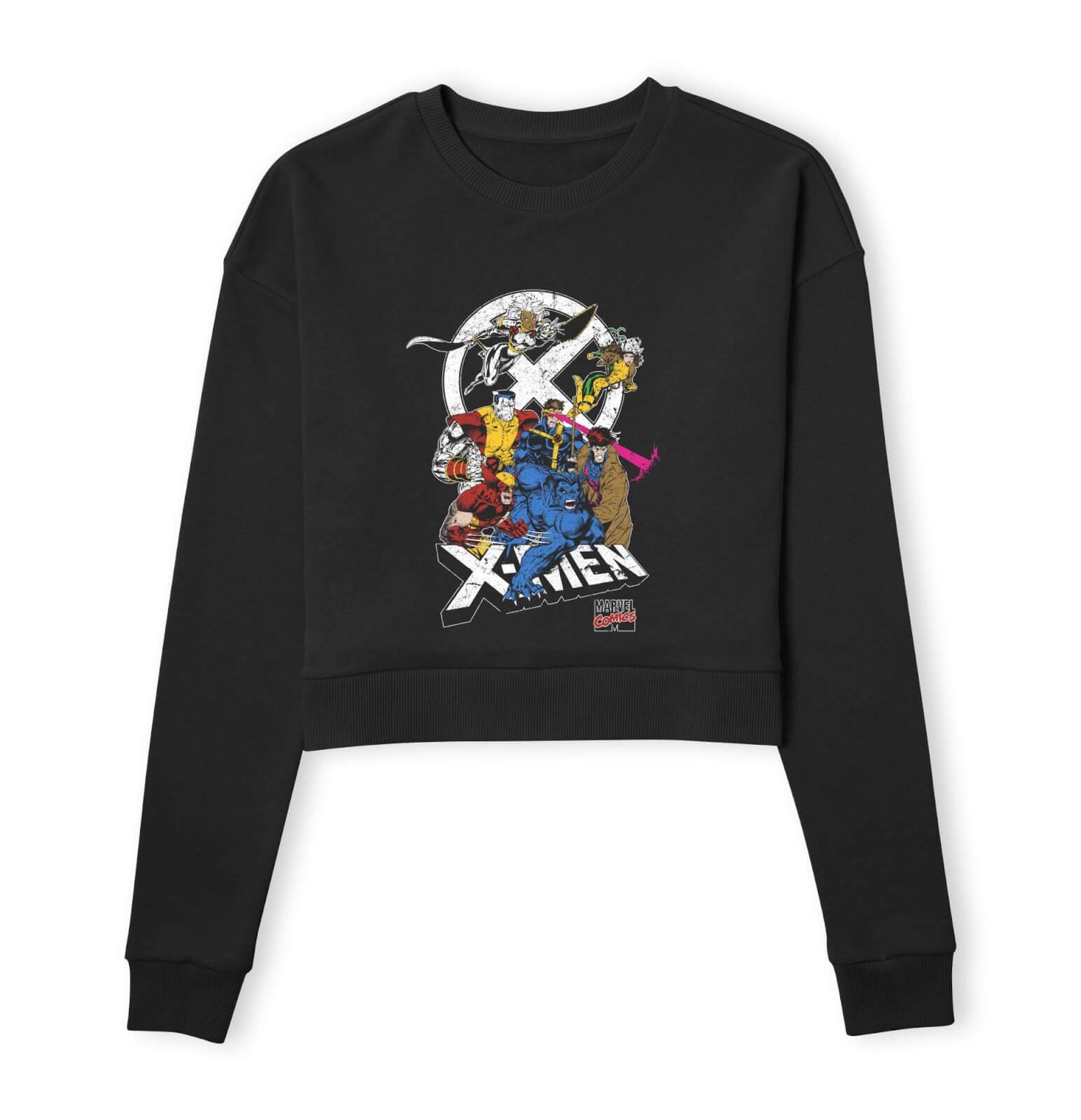 X-Men Super Team Women's Cropped Sweatshirt - Black Clothing - Zavvi UK