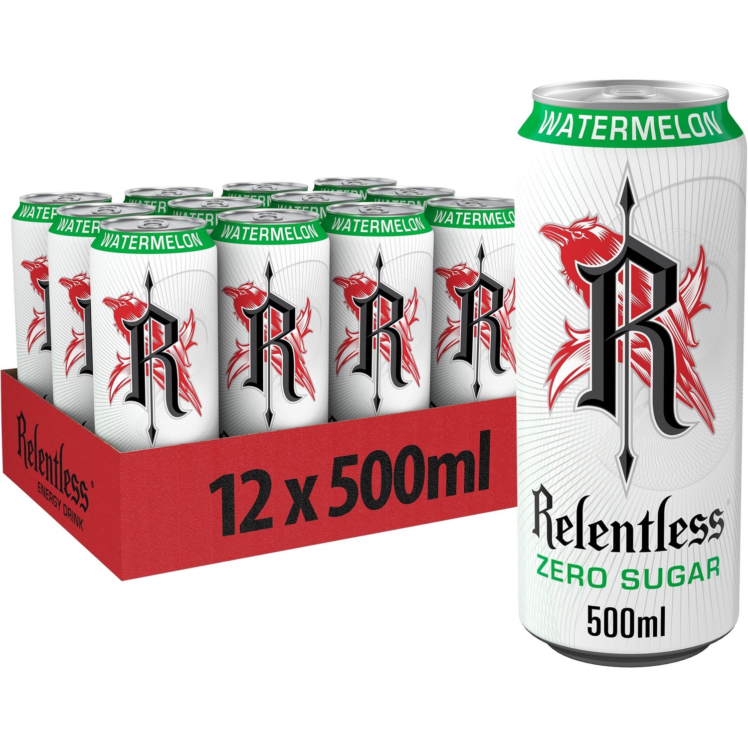 Relentless Watermelon Zero Sugar Energy Drink 12 x 500ml | Your Coca ...