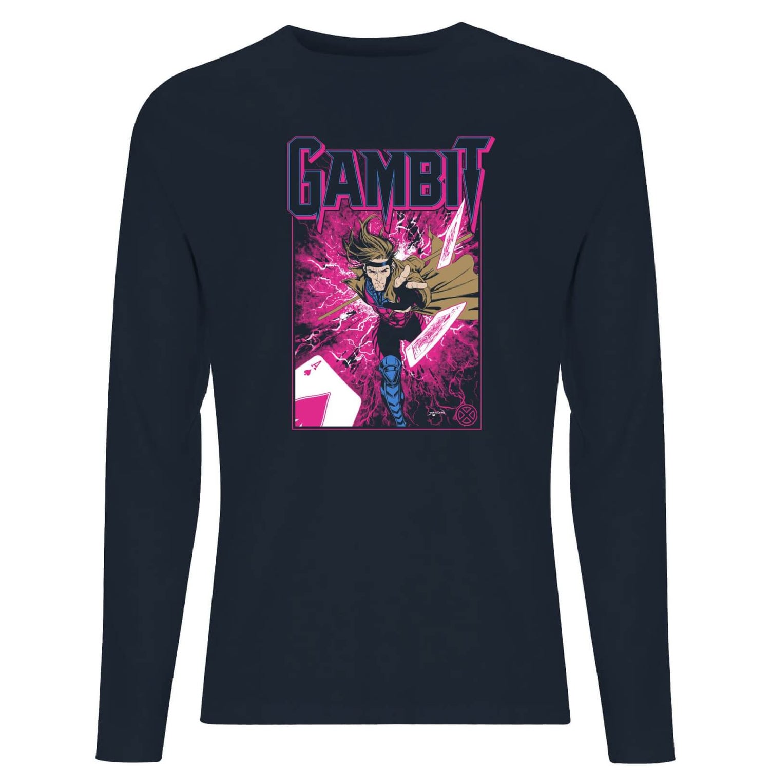 X-Men Gambit Long Sleeve T-Shirt - Navy Clothing - Zavvi UK
