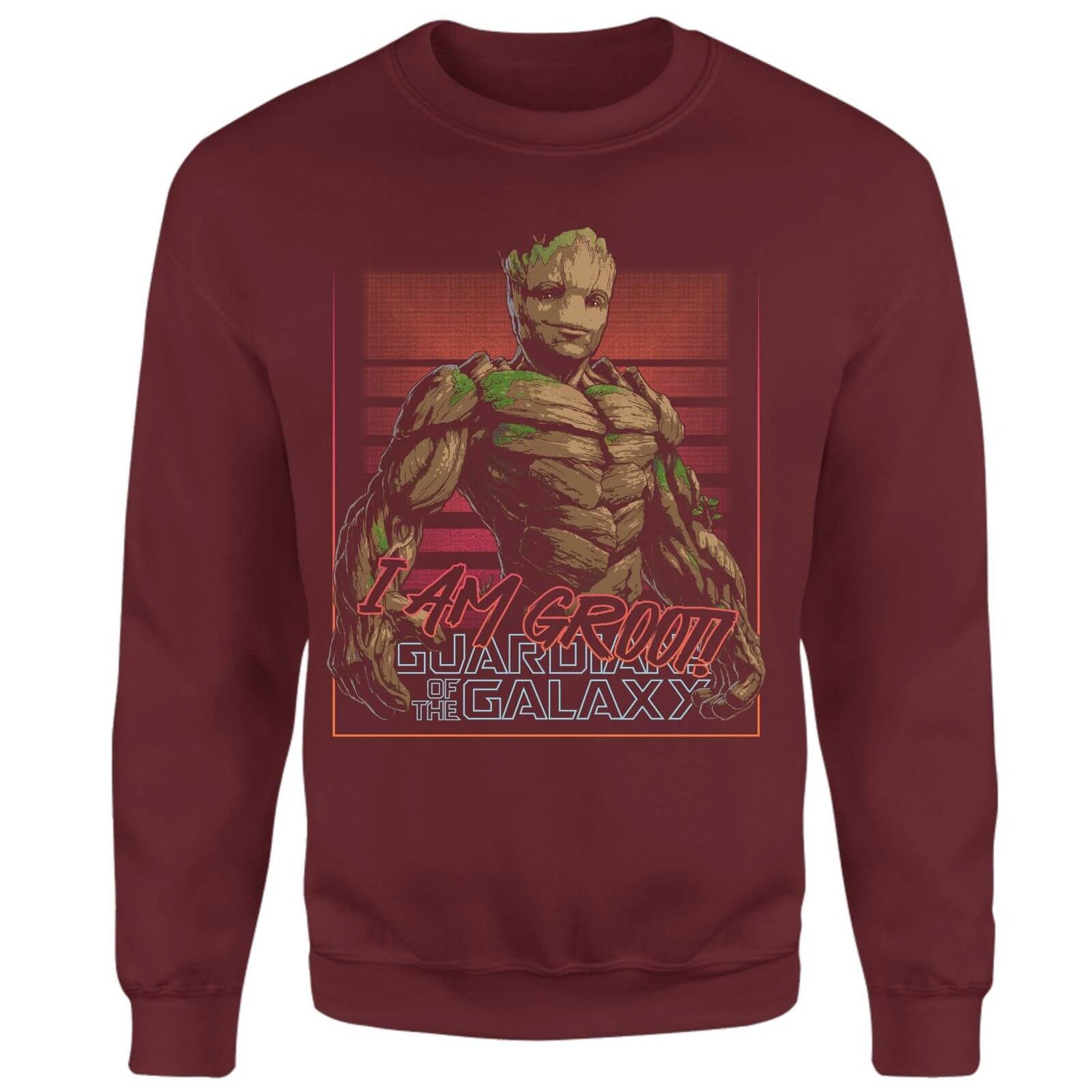 Guardians Of The Galaxy I Am Retro Groot Sweatshirt Burgundy