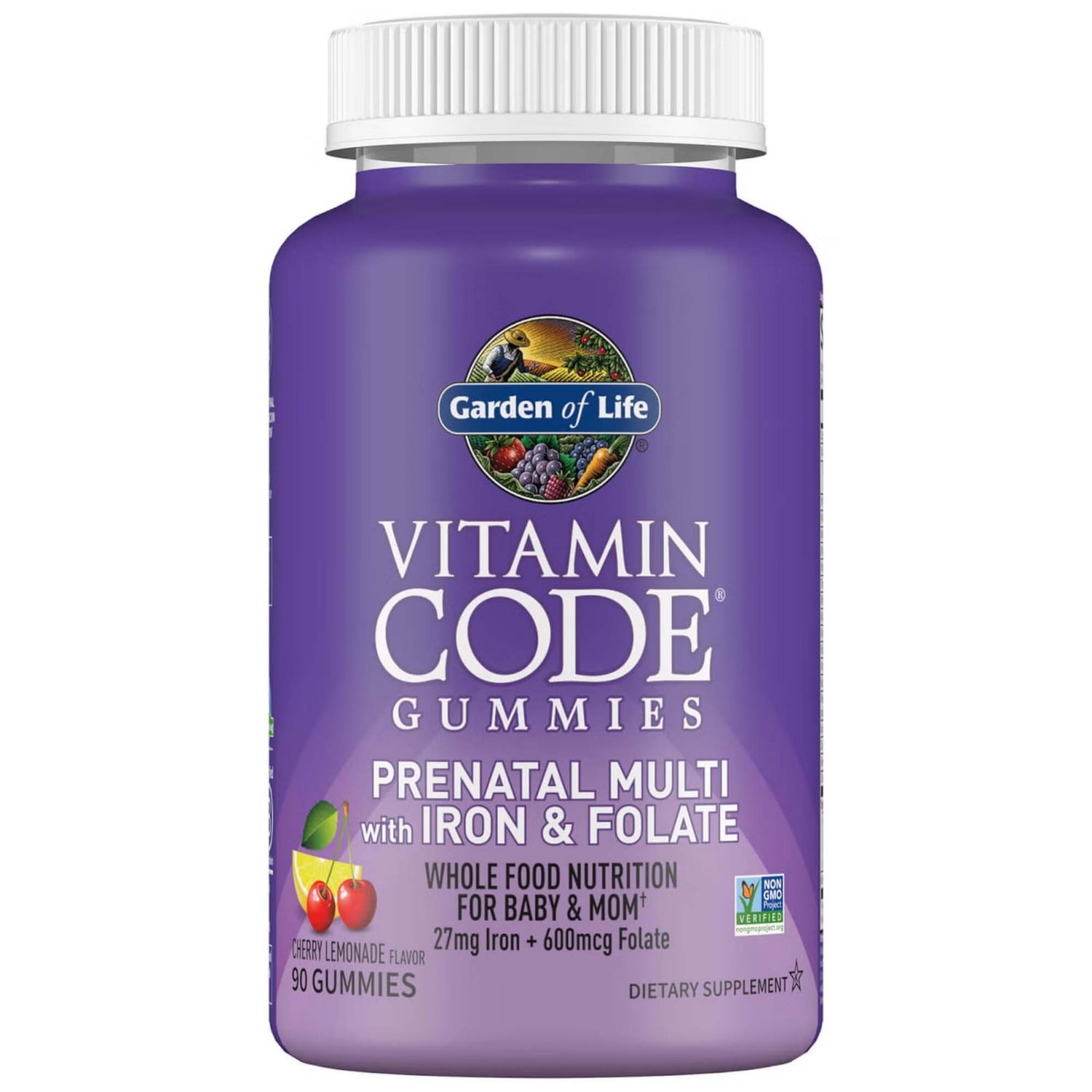Garden of Life Vitamin Code Prenatal With Iron & Folic Acid - Cherry ...