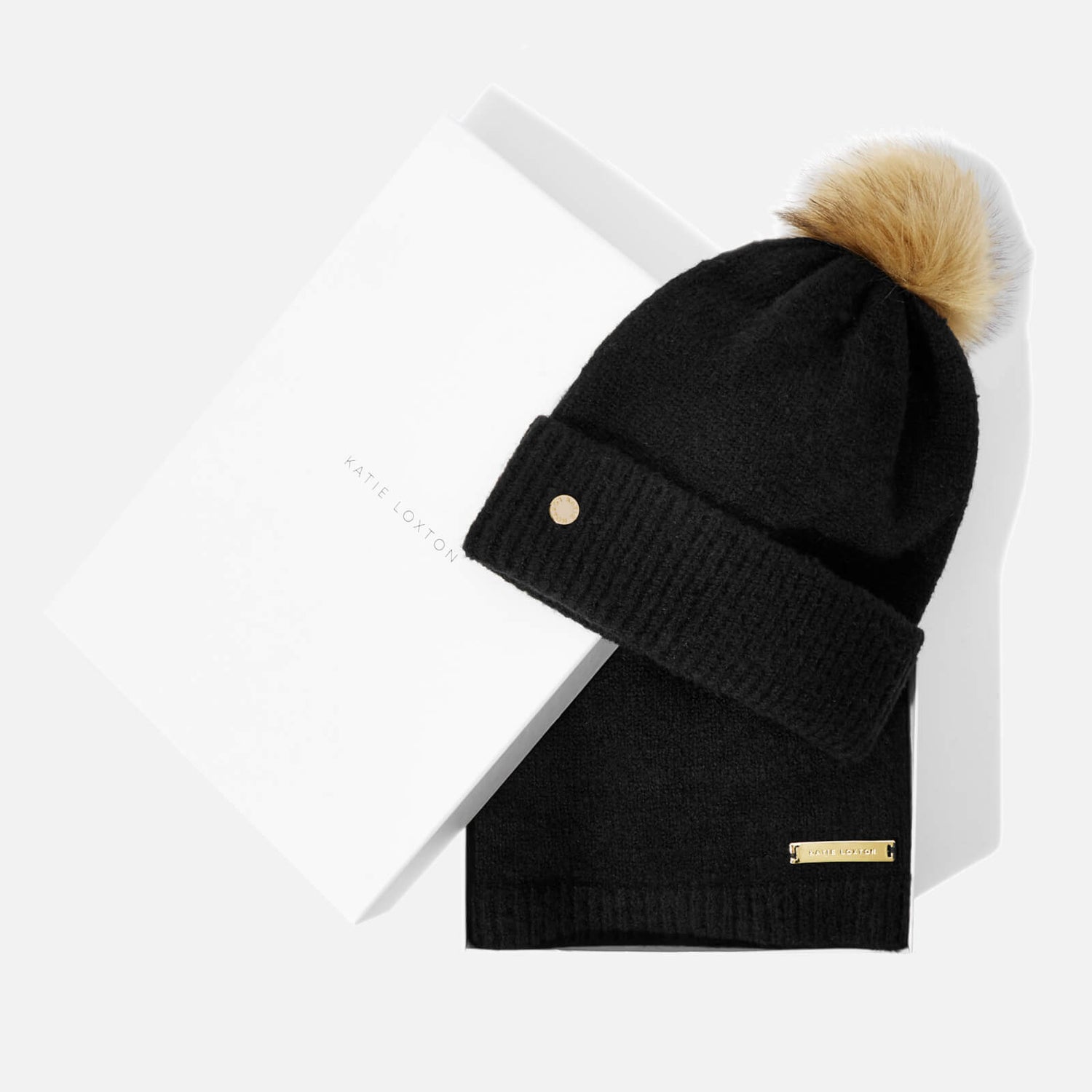 Katie Loxton Boxed Fine Knitted Hat And Scarf Set
