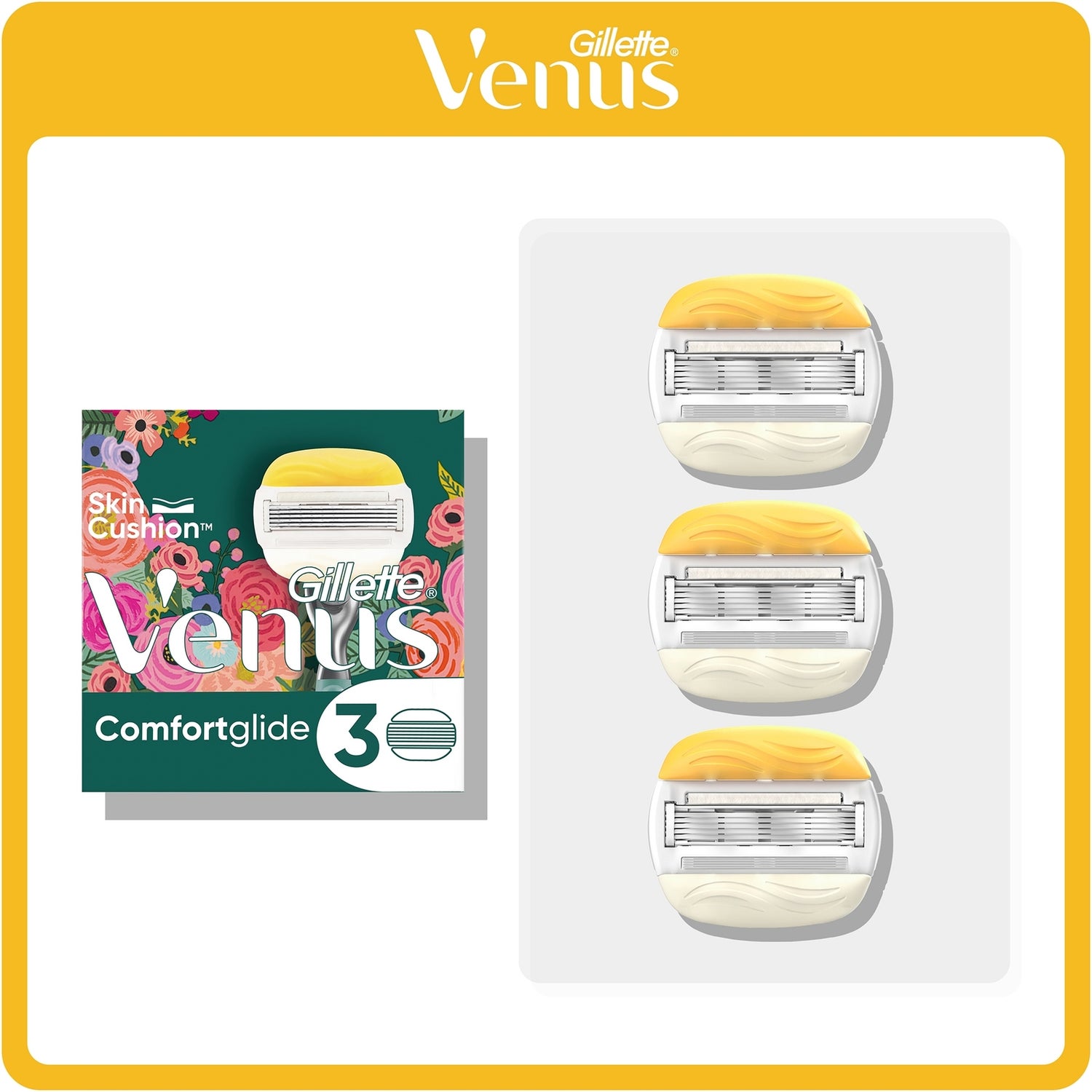 Venus Coconut Comfortglide Blades 3ct - Rifle Paper Edition