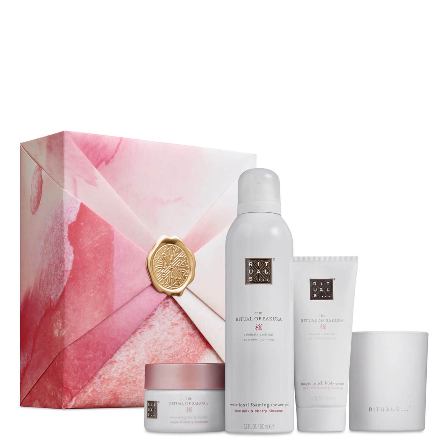 Rituals The Ritual of Sakura Floral Cherry Blossom & Rice Milk Bath and Body Gift Set Medium ...