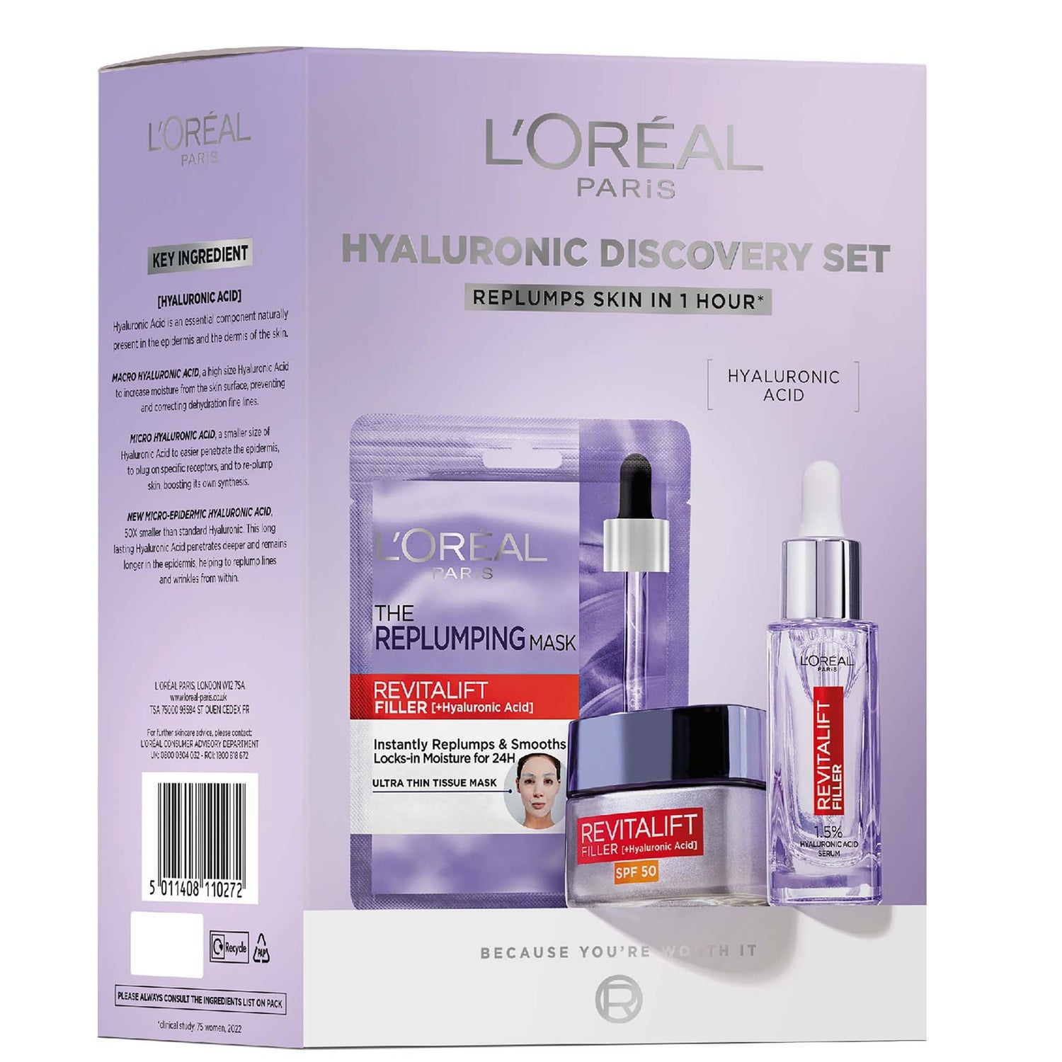 L'Oréal Paris Hyaluronic Discovery Set Gift Set: Your Ultimate Trio for Smoother and Hydrated ...