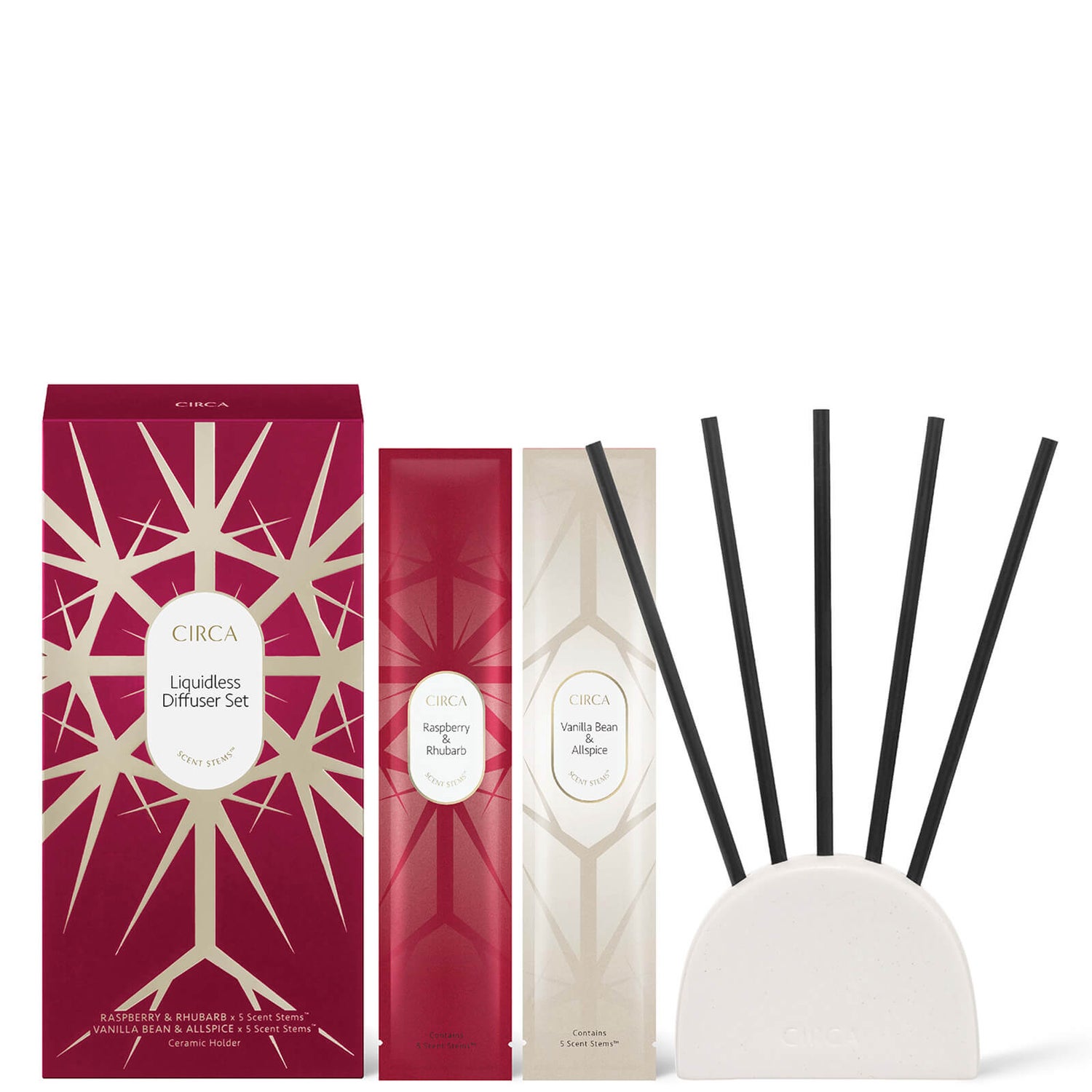 CIRCA Raspberry and Rhubarb, Vanilla Bean and All Spice Liquidless Diffuser Duo | Buy Online At RY