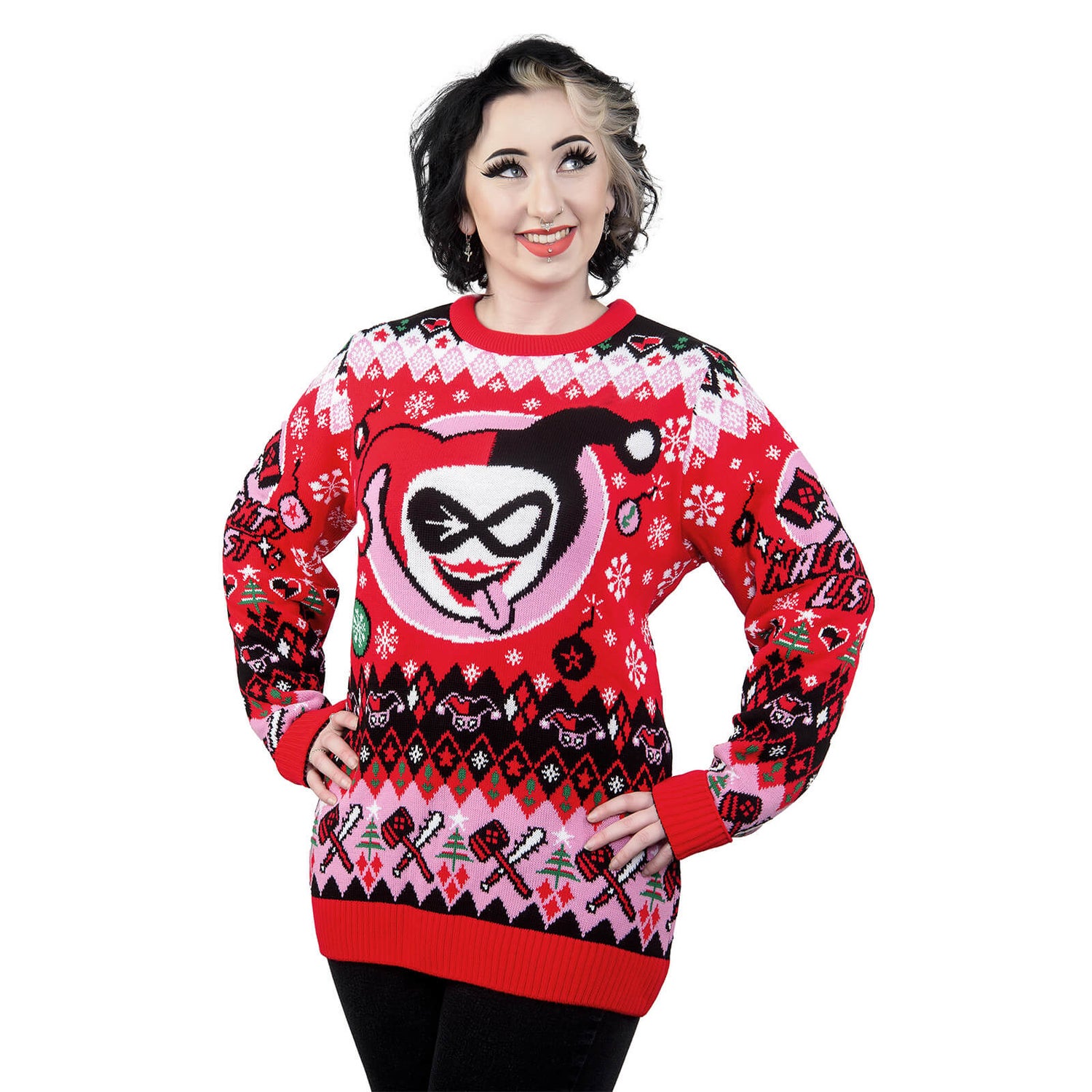 Harley Quinn: Hey Puddin Christmas Jumper Merchandise - Zavvi UK