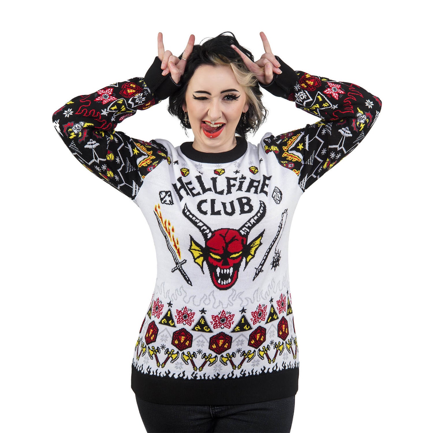 Stranger Things: Hellfire Club Christmas Jumper Merchandise - Zavvi UK