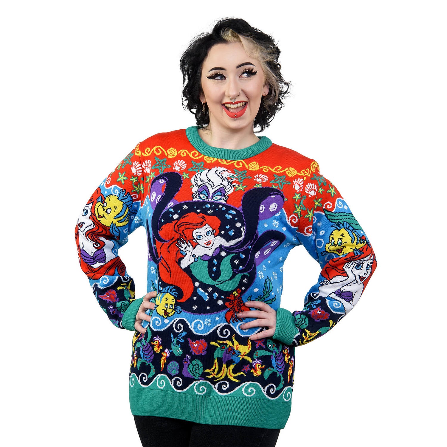 The Little Mermaid Ariel Christmas Jumper Merchandise - Zavvi UK