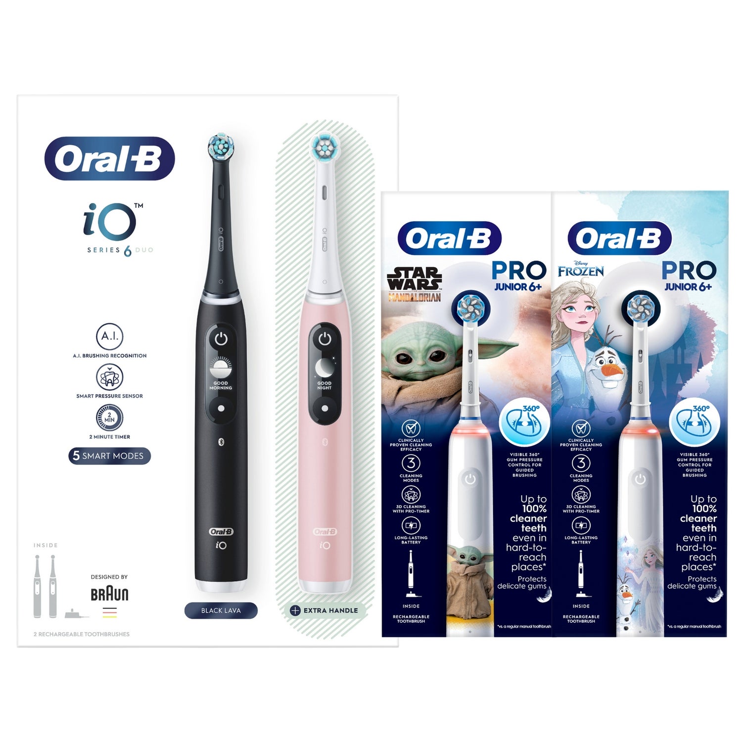 Oral B Essential Family Bundle - iO6 and Pro 3 Kids | Oral-B UK