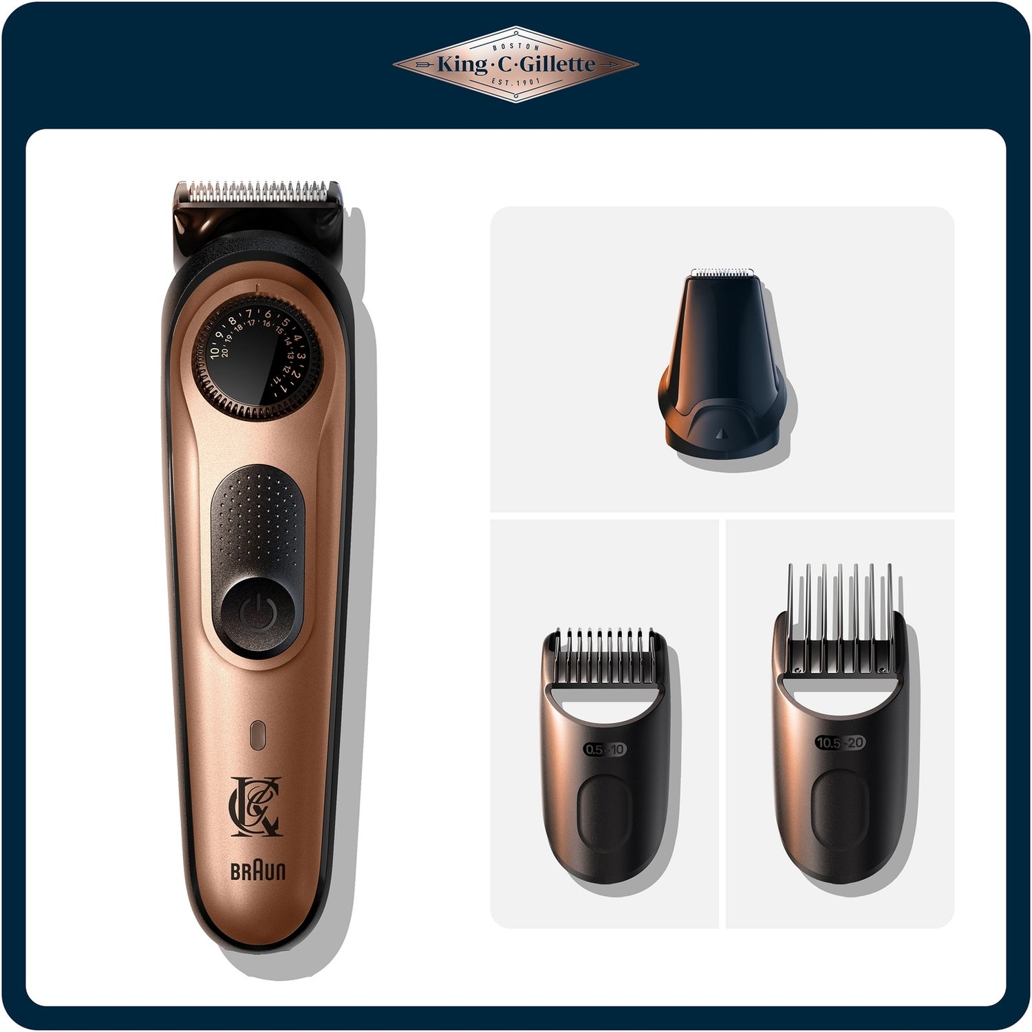 King C Gillette Beard Trimmer Pro with 2 Combs | Gillette UK