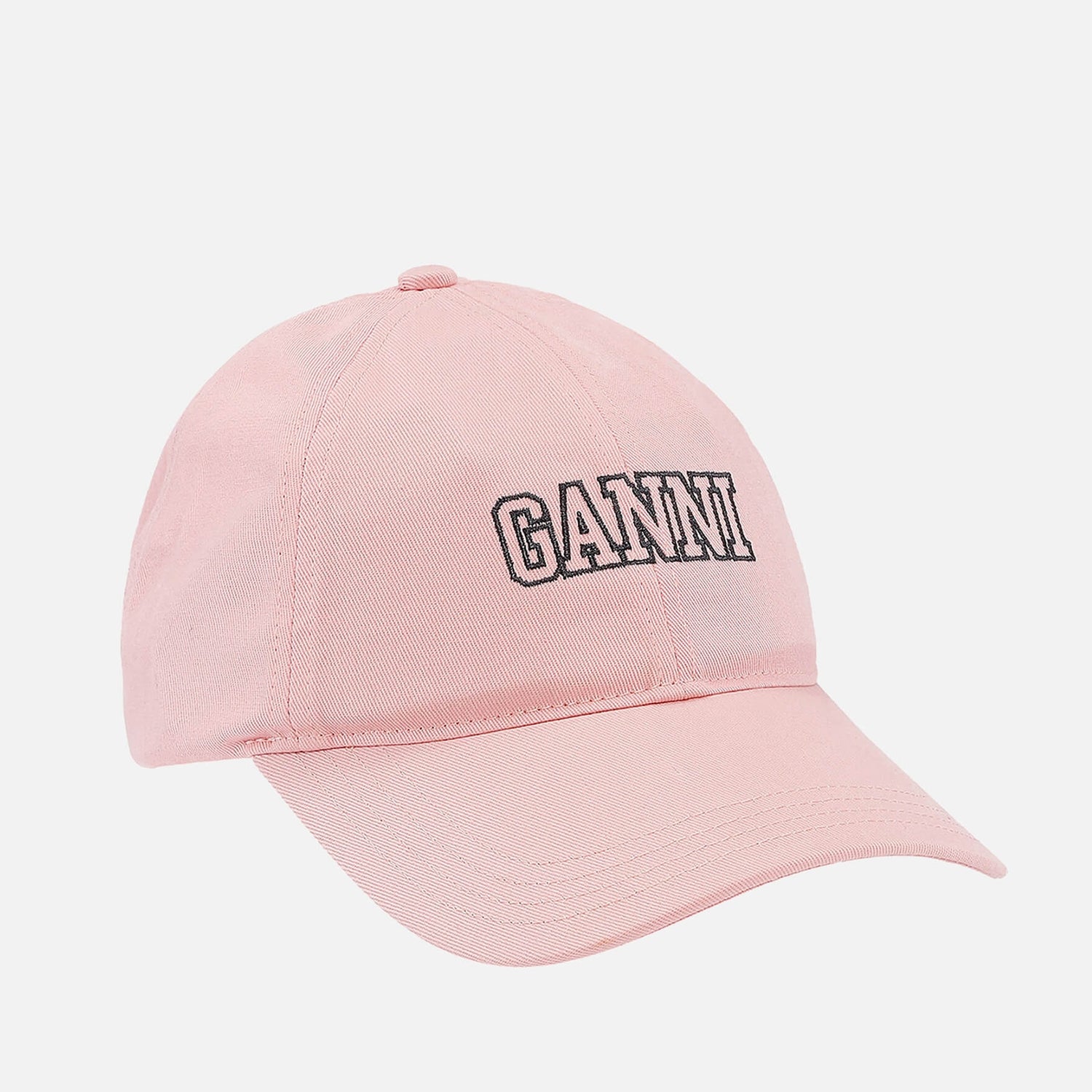 Ganni Logo-Embroidered Cotton-Twill Cap | 免邮