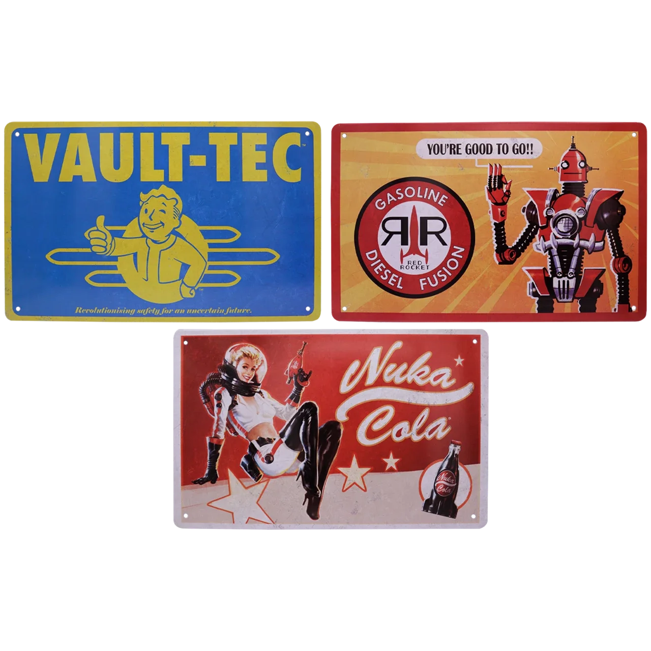 Fallout Tin Sign Set Merchandise - Zavvi UK