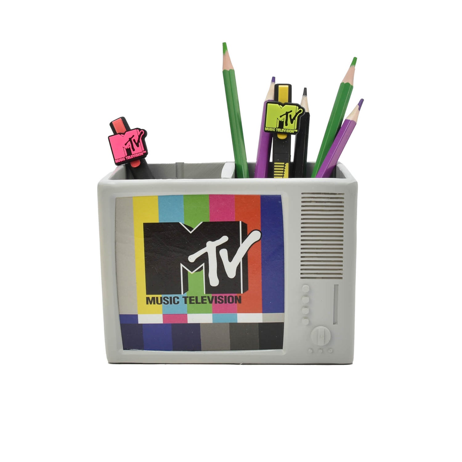 MTV 3D Retro TV Pen Pot Merchandise - Zavvi UK
