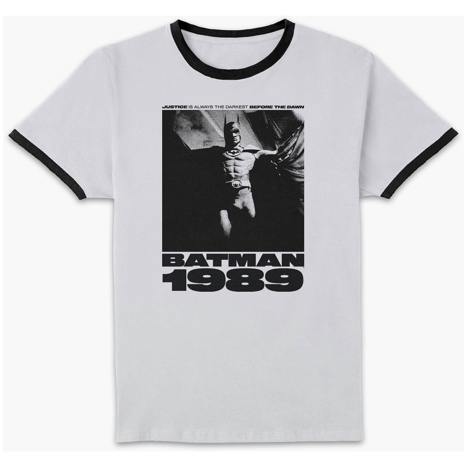 BATMAN The Bat Unisex Ringer T-Shirt - White/Black Clothing - Zavvi UK