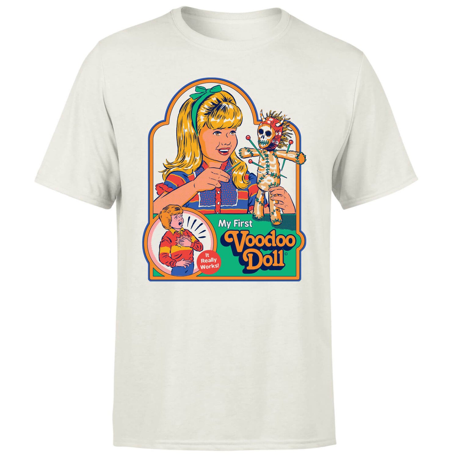 Steven Rhodes My First Voodoo Doll Unisex T Shirt White Vintage Wash Clothing Zavvi Uk