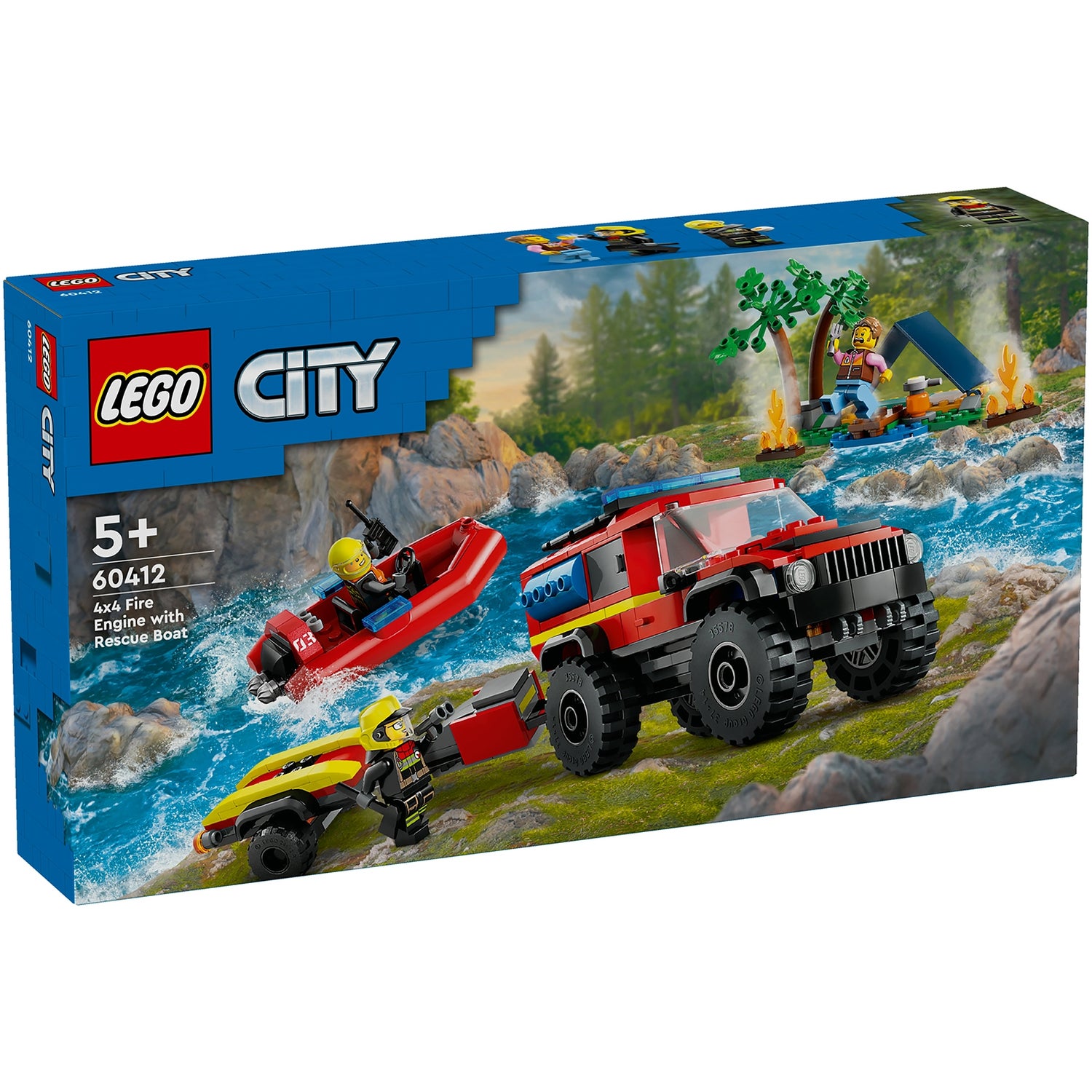 LEGO City 4x4 Fire Engine with Rescue Boat Toys 60412 Toys - Zavvi UK
