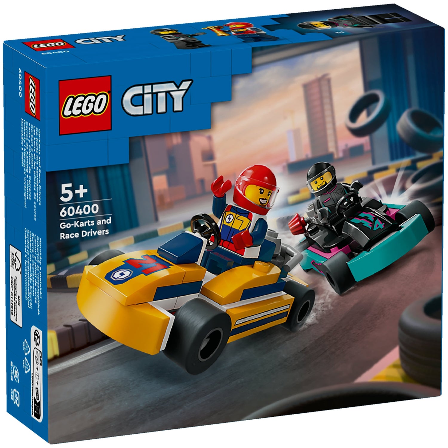 LEGO City Go-Karts and Race Drivers Toy Set 60400 Toys - Zavvi US