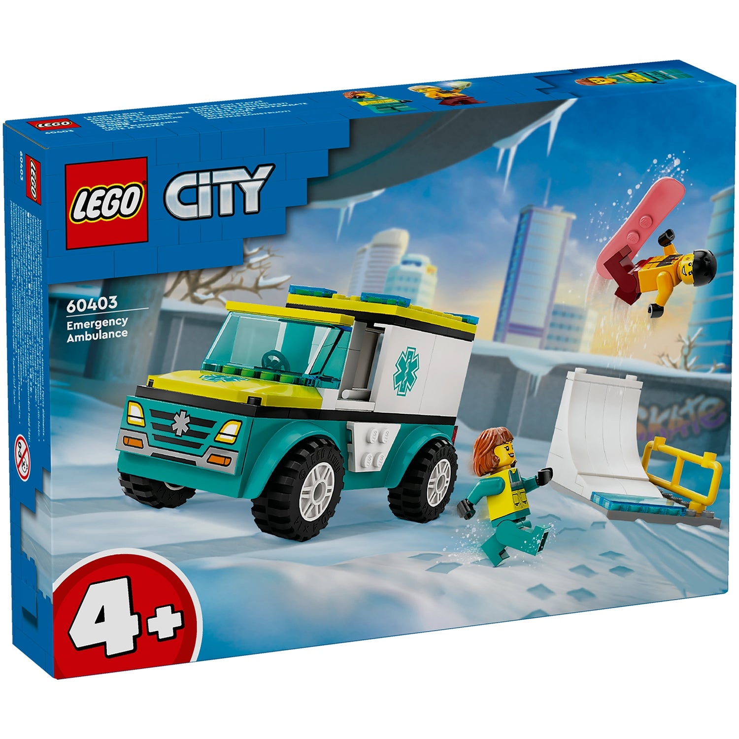 LEGO City Emergency Ambulance and Snowboarder Toys 60403 Toys - Zavvi UK