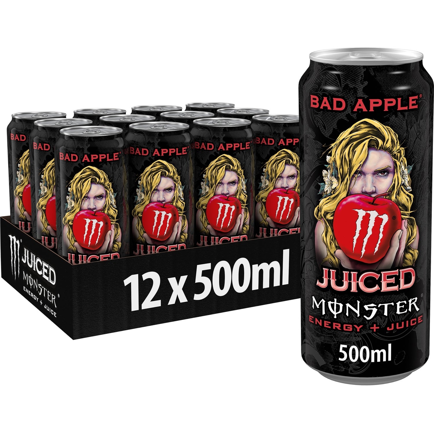 Monster Energy Drink Bad Apple 12 x 500ml | Your Coca-Cola UK