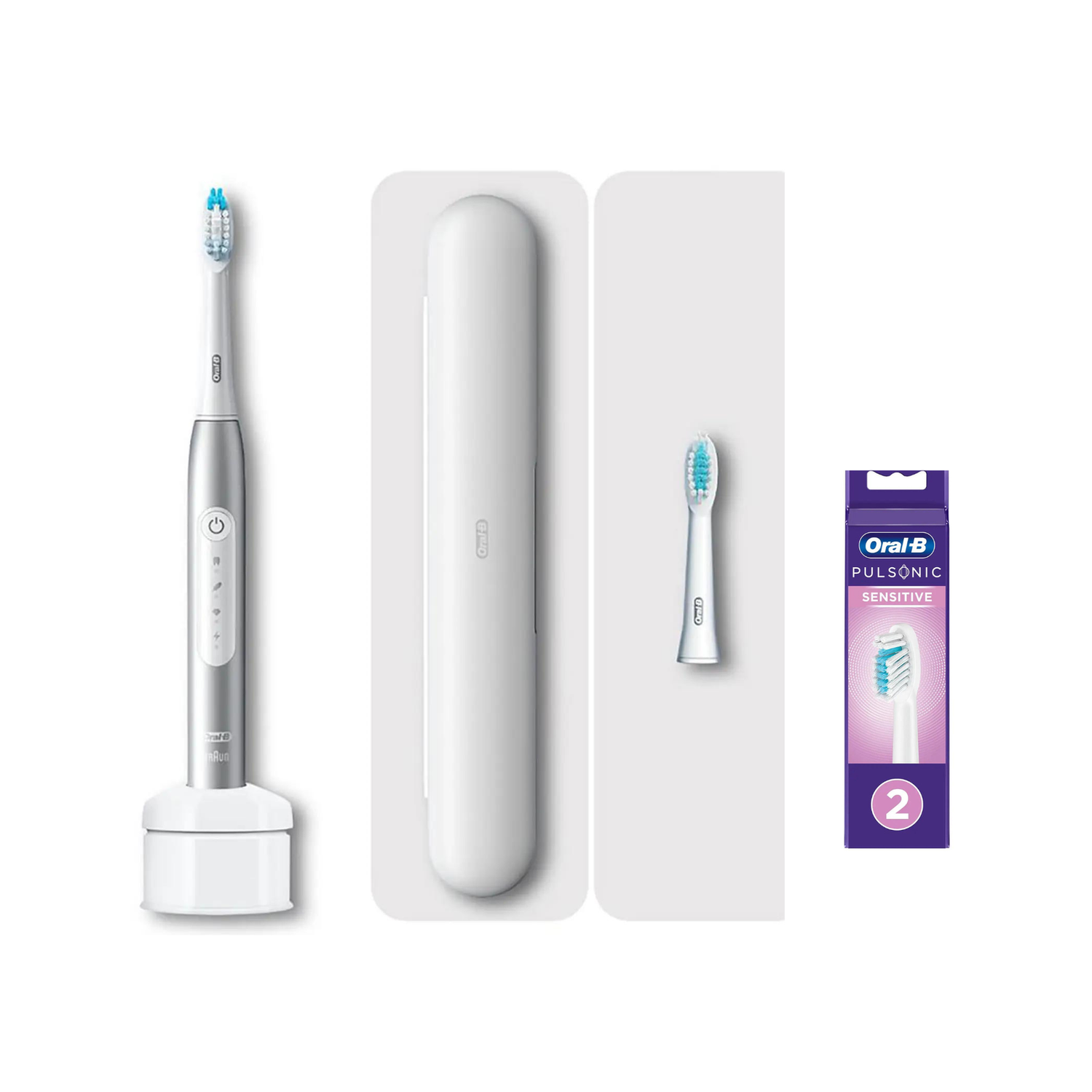 Oral B Pulsonic Slim Luxe 4500 Travel Case Refill Bundle Platin | Oral-B NL