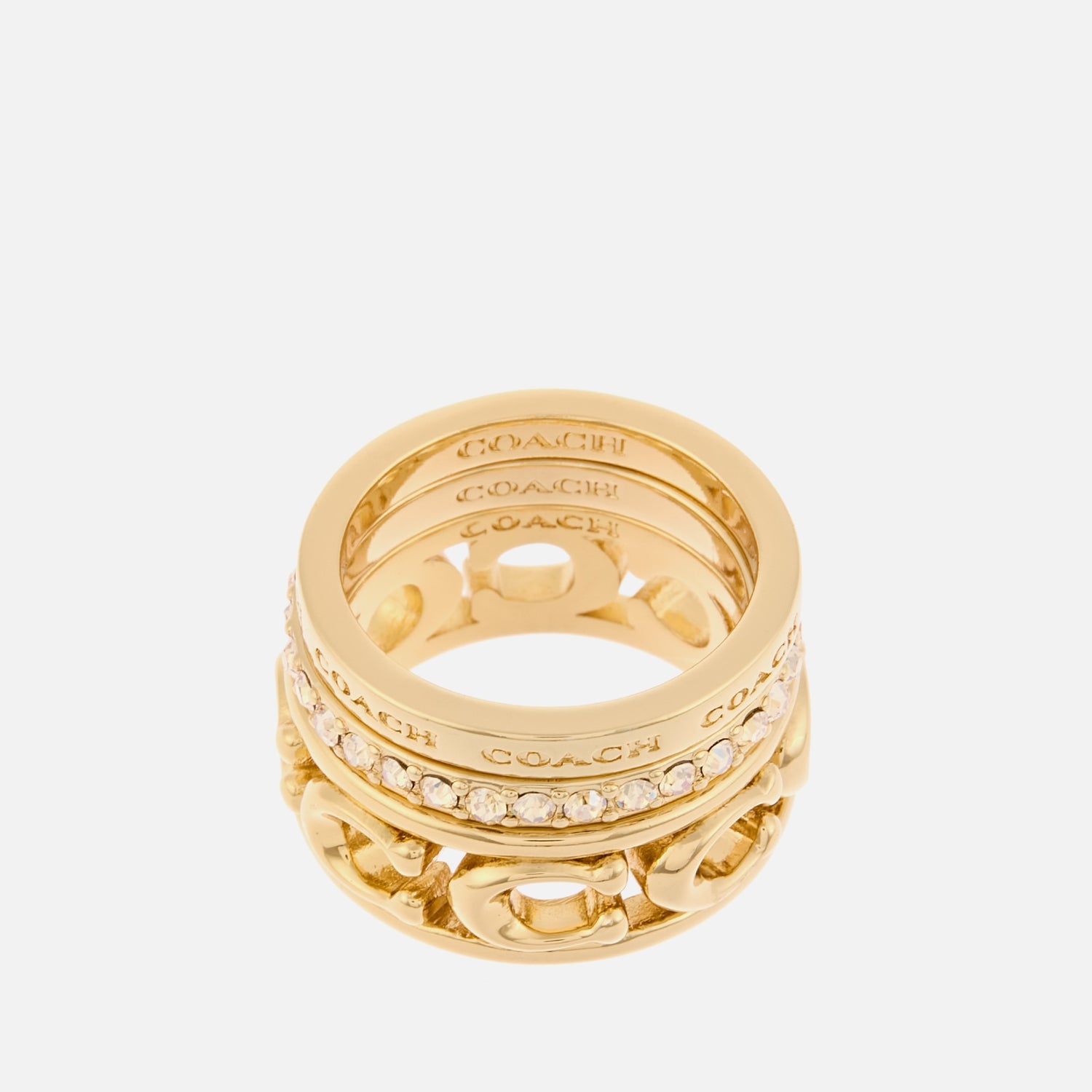 Coach Gold-Plated Logo Stacking Rings | TheHut.com