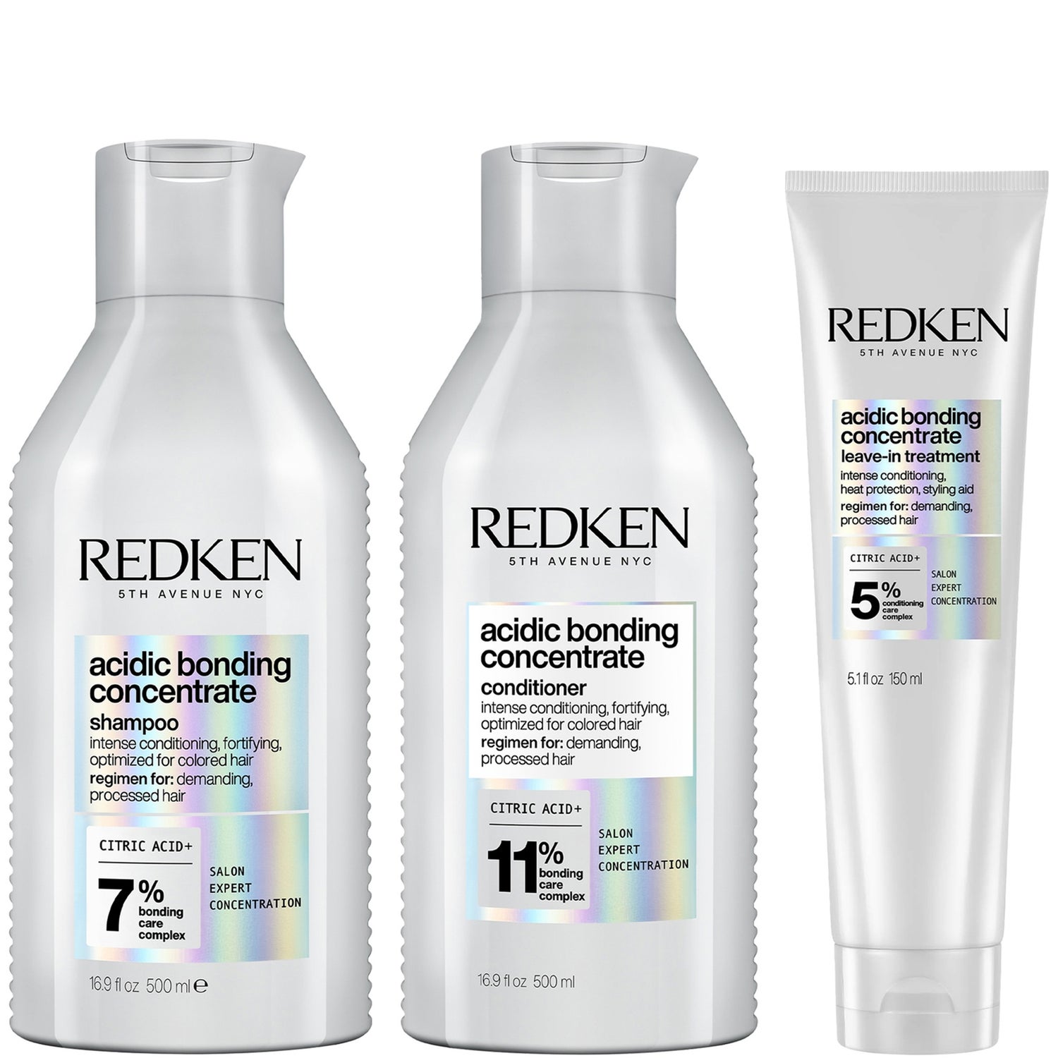 Redken Acidic Bonding Concentrate Shampoo 500ml, Conditioner 500ml and ...