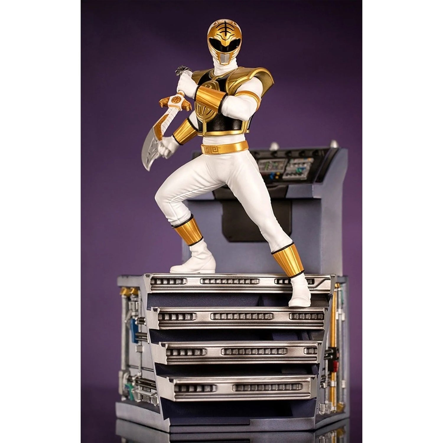 Iron Studios White Ranger BDS Mighty Morphin Power Rangers Art Scale 1/ ...
