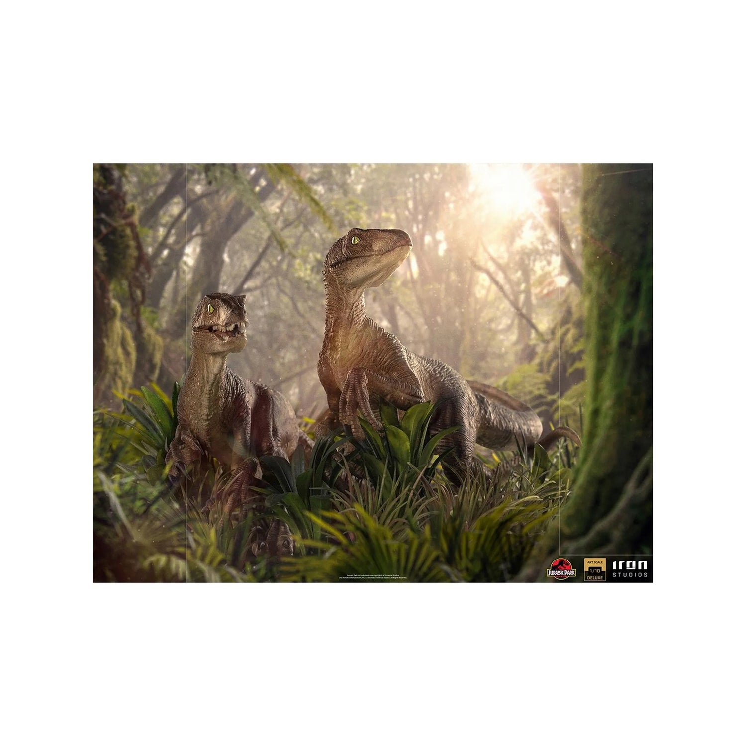 Iron Studios Just The Two Raptors Deluxe Jurassic Park Art Scale 1/10 ...