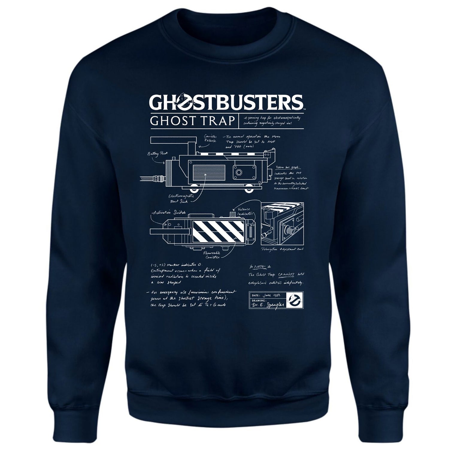 Ghostbusters Ghost Trap Schematic Sweatshirt - Navy Clothing | Zavvi ...
