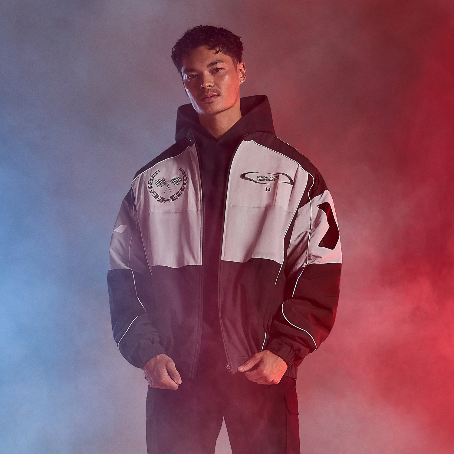 MP Men's Racing Bomber Jacket - Black | myprotein.com.ua