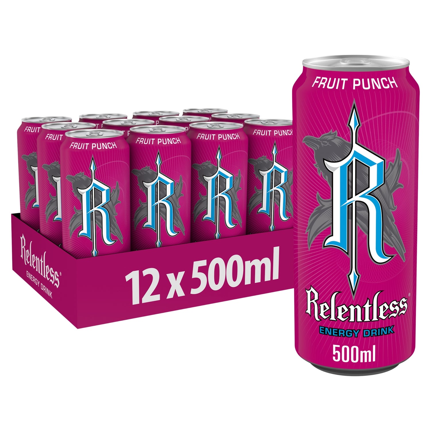 Relentless Fruit Punch Energy Drink 12 x 500ml | Your Coca-Cola UK
