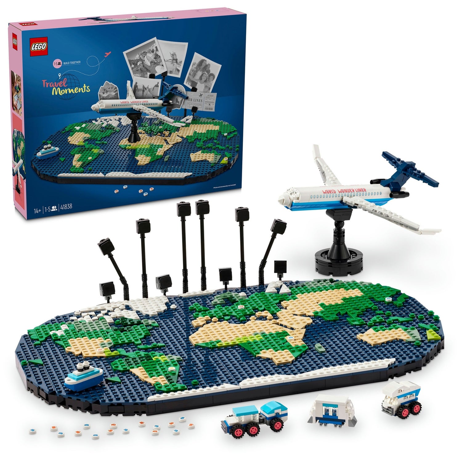 LEGO Family Travel Moments World Map Building Toy Set 1838 | Zavvi.nl