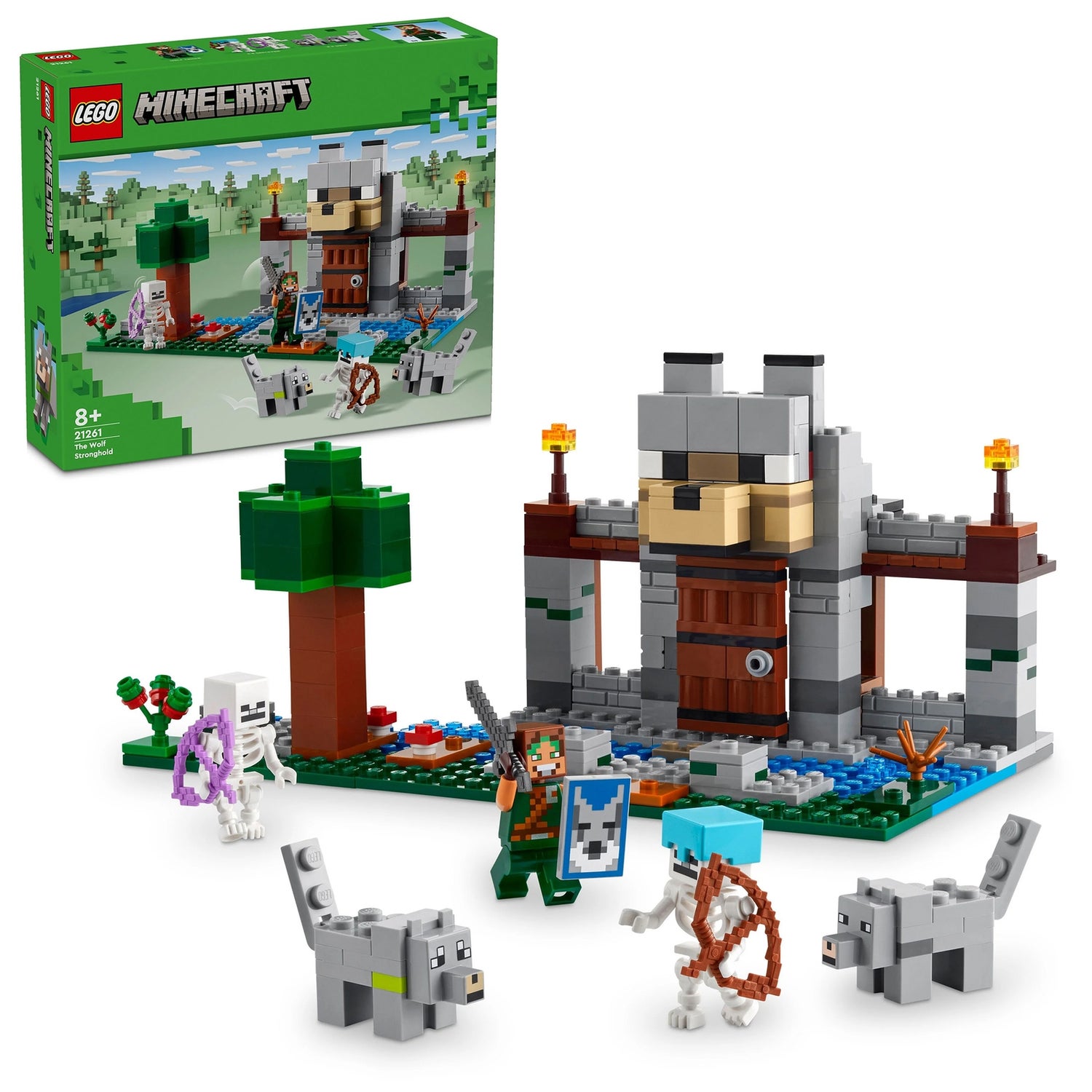 LEGO Minecraft The Wolf Stronghold Video-Game Toy Set 21261 Toys - Zavvi UK