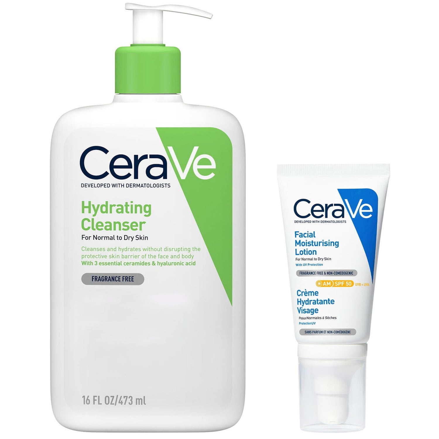 CeraVe Cleanse and Protect Face Routine for Dry Skin, Hydrating ...