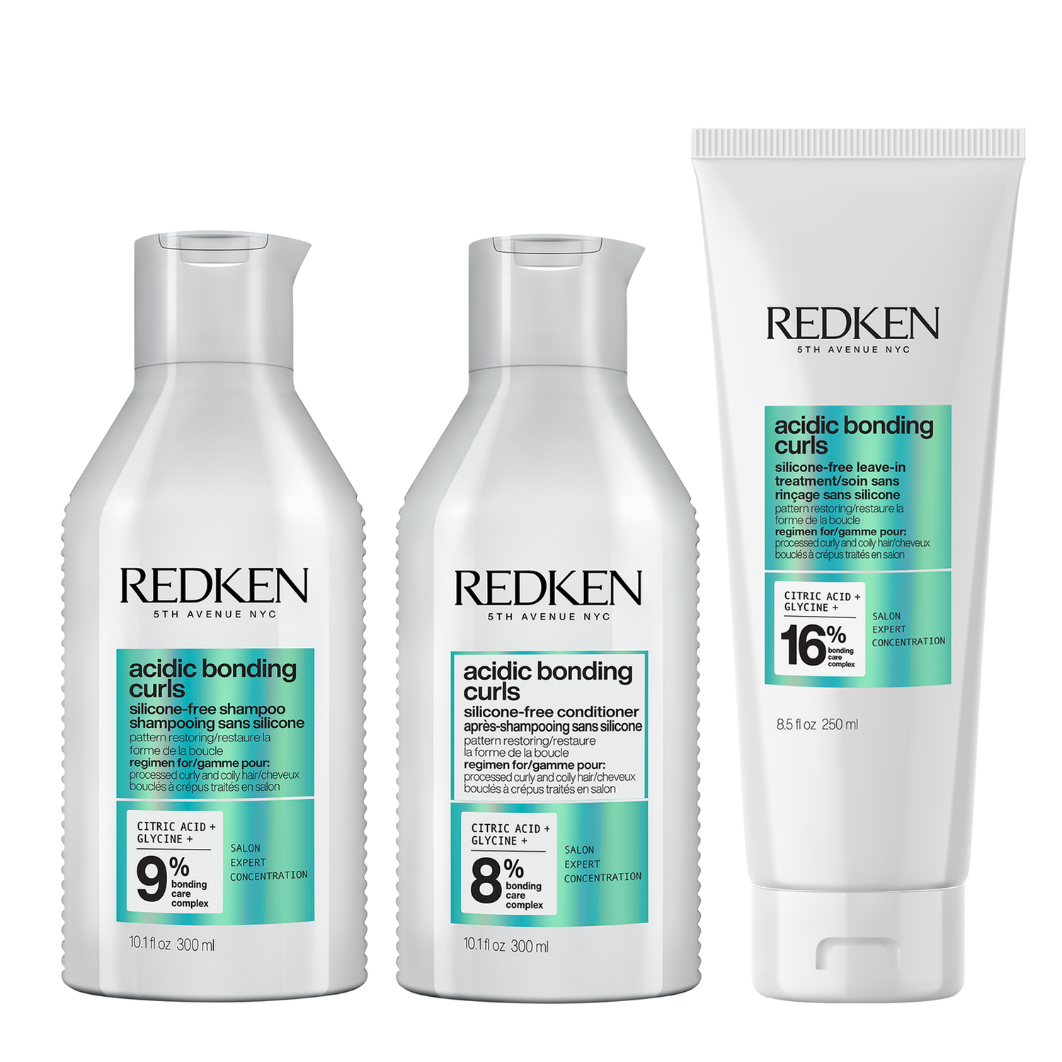 Redken Acidic Bonding Curls Silicone-Free Shampoo Conditioner and Leave ...