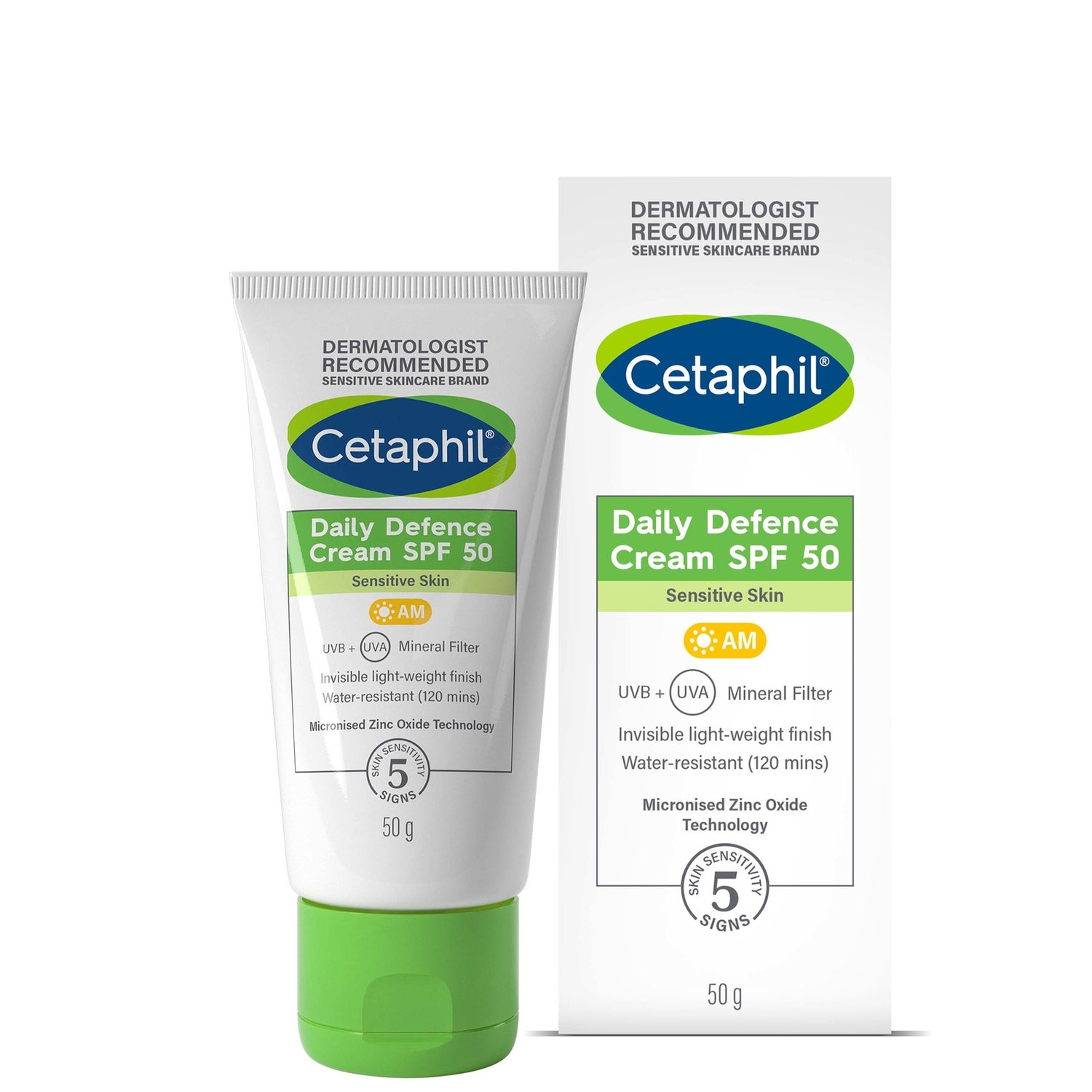 Cetaphil Daily Defence Cream SPF50 with UVA/UVB Filters for Sensitive Skin 50g - Entrega GRÁTIS