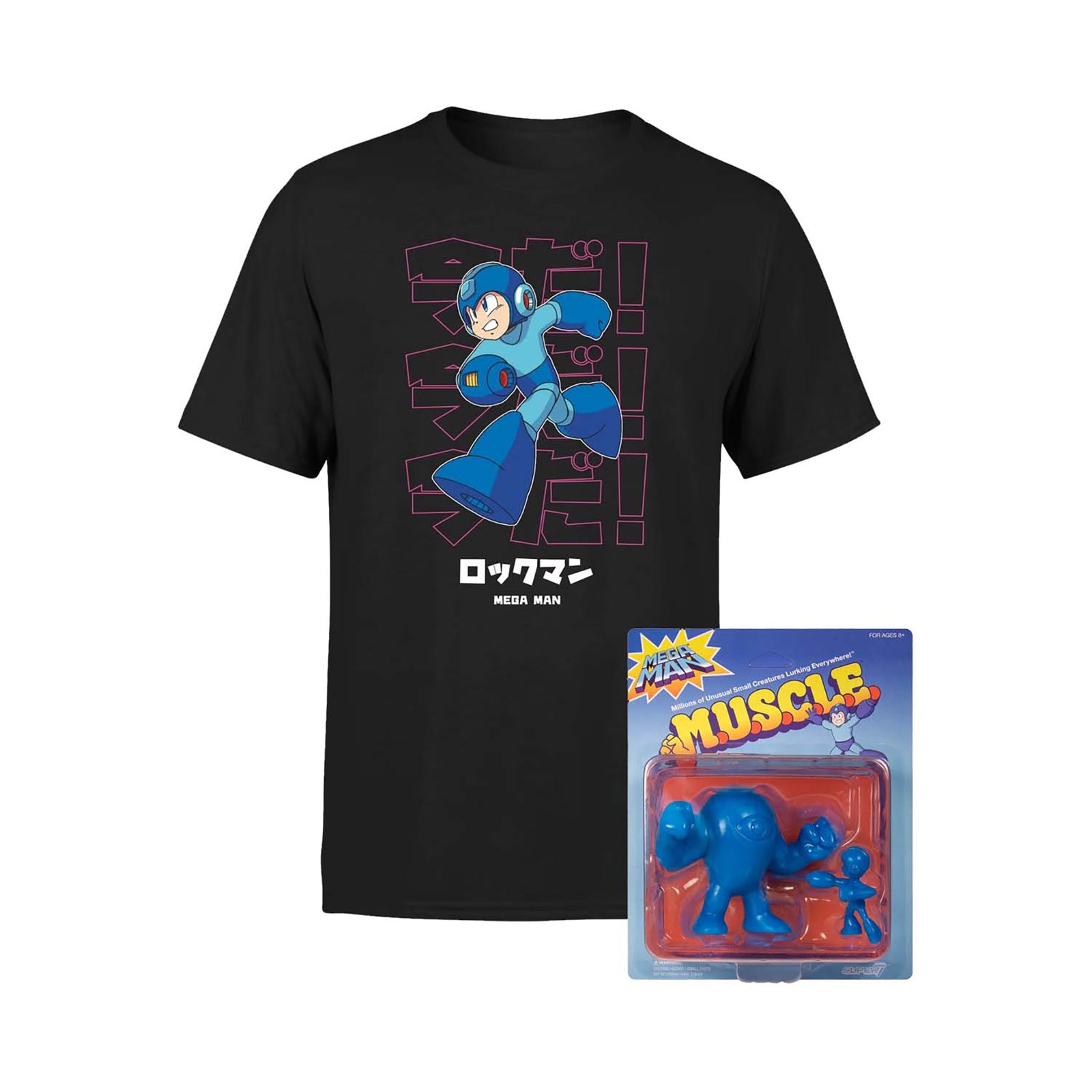 Super7 Mega Man M.U.S.C.L.E. Figures & T-Shirt Bundle - Zavvi Exclusive ...