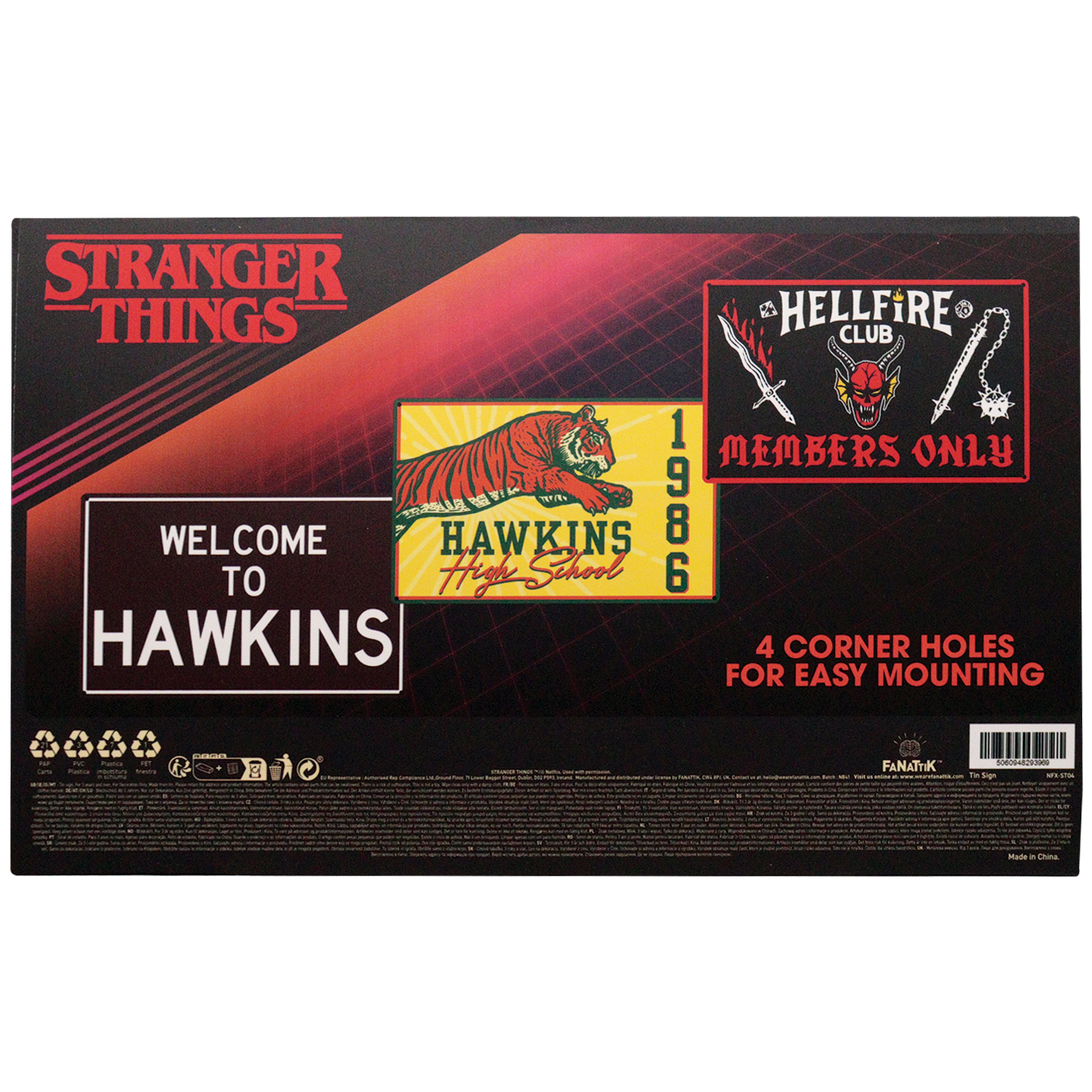 Stranger Things Set of 3 Tin Signs Merchandise - Zavvi UK