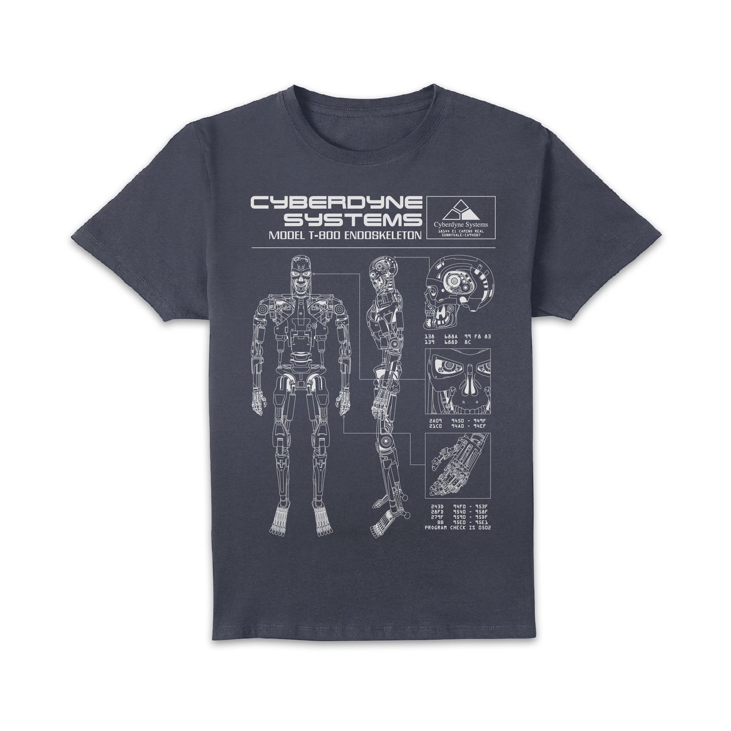 The Terminator T-800 Schematic Drk2 Unisex T-Shirt - Navy Clothing ...
